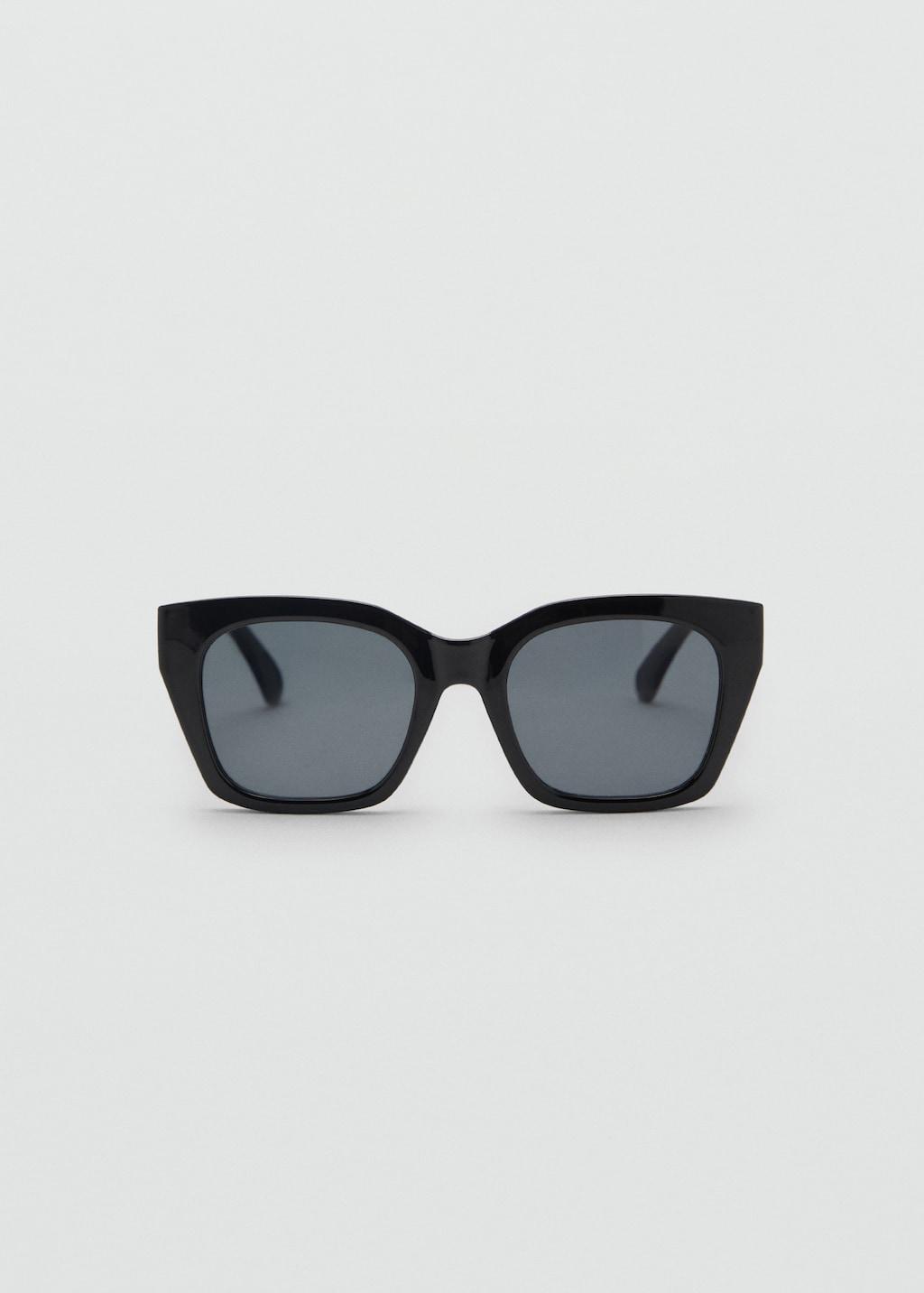 MANGO Squared Frame Sunglasses in Black | endource
