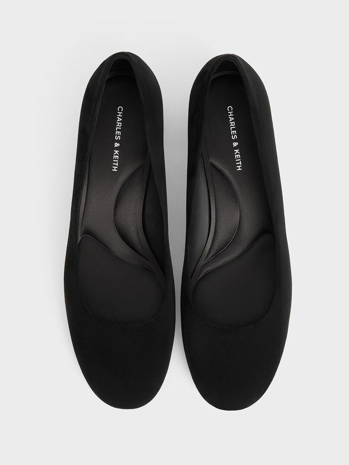 CHARLES & KEITH Faux Suede Round-Toe Block-Heel Pumps | endource