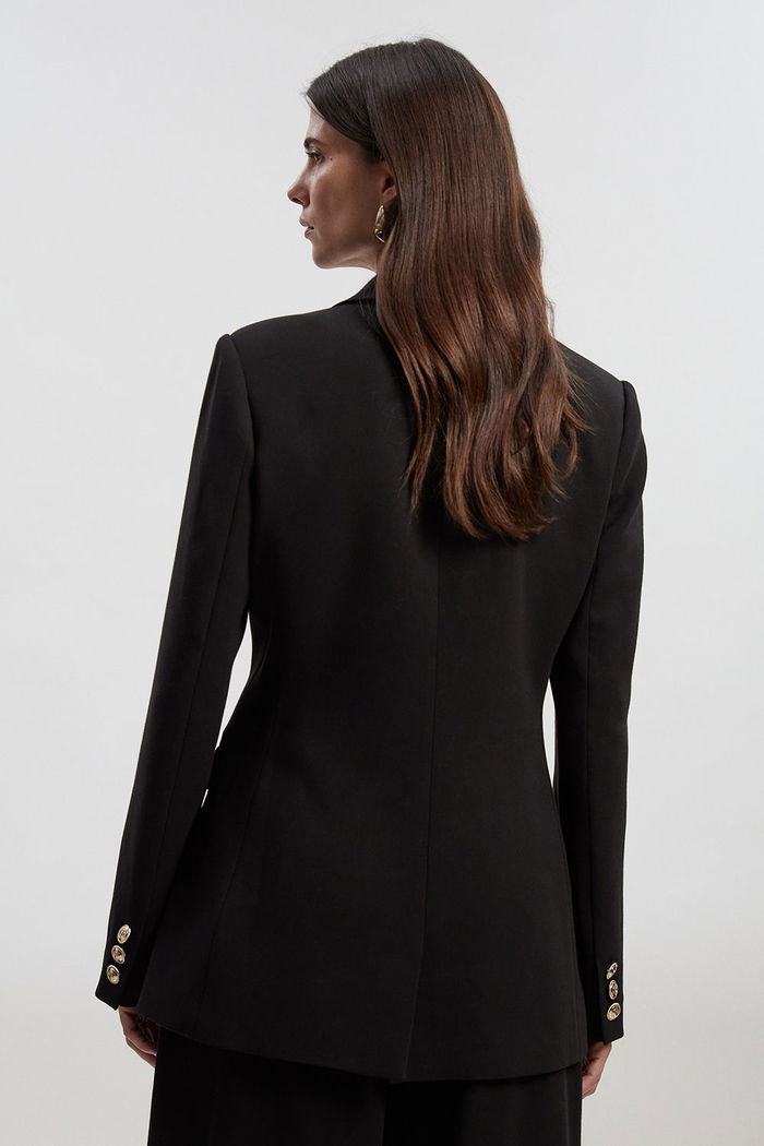 KAREN MILLEN Compact Stretch Essential Tailored Double Breasted Blazer ...