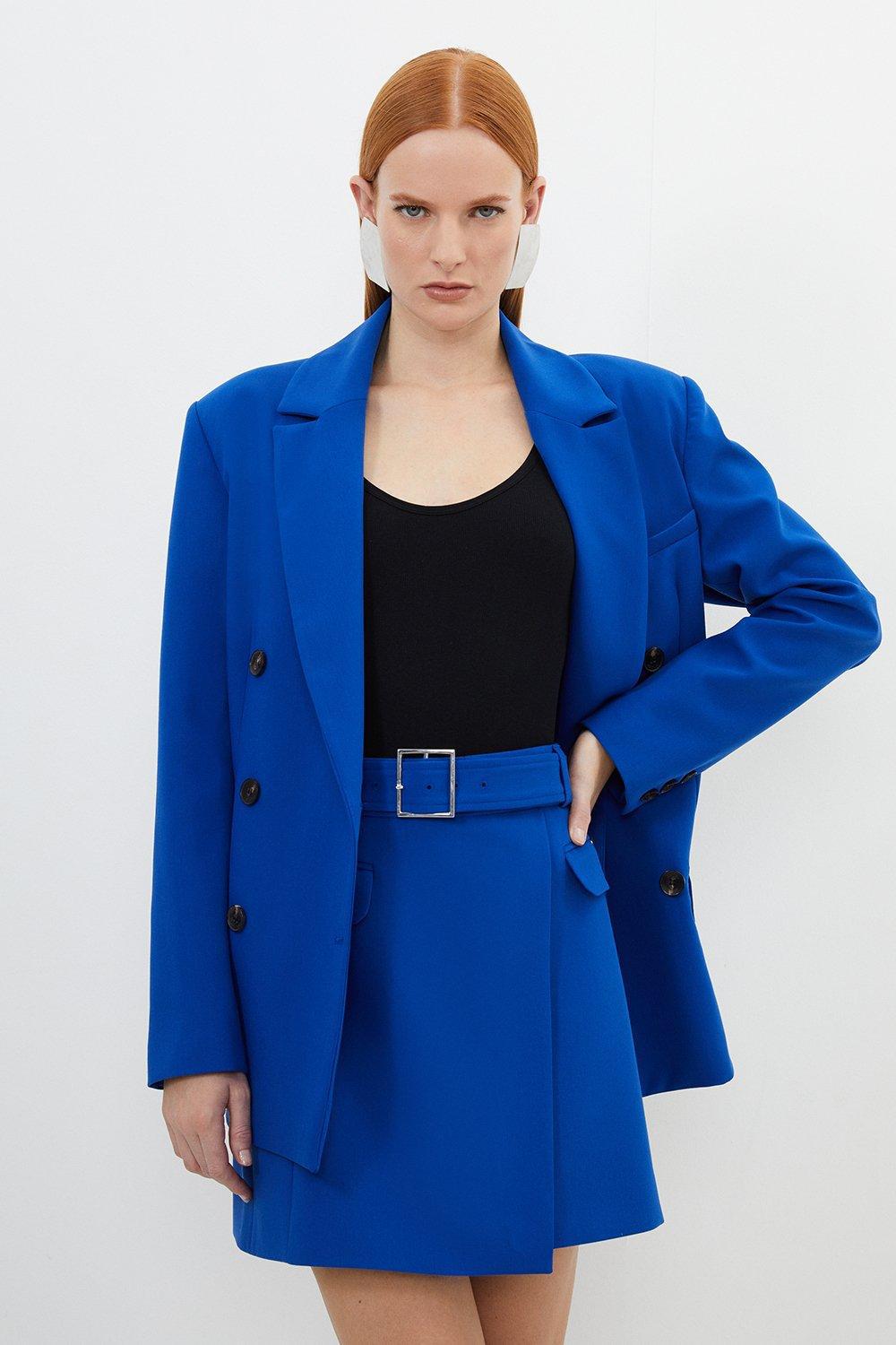KAREN MILLEN Clean Tailored Suit Set in Cobalt | endource