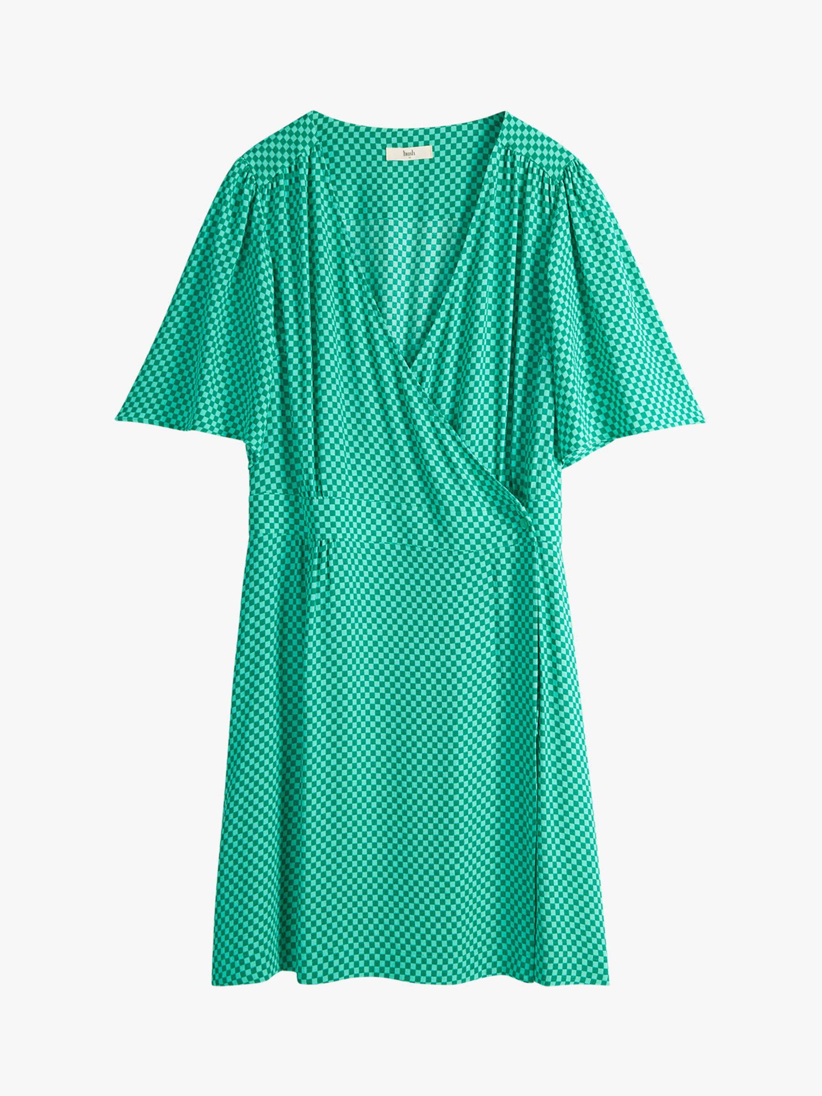HUSH Sierra Wrap Mini Dress in Mint Green | endource