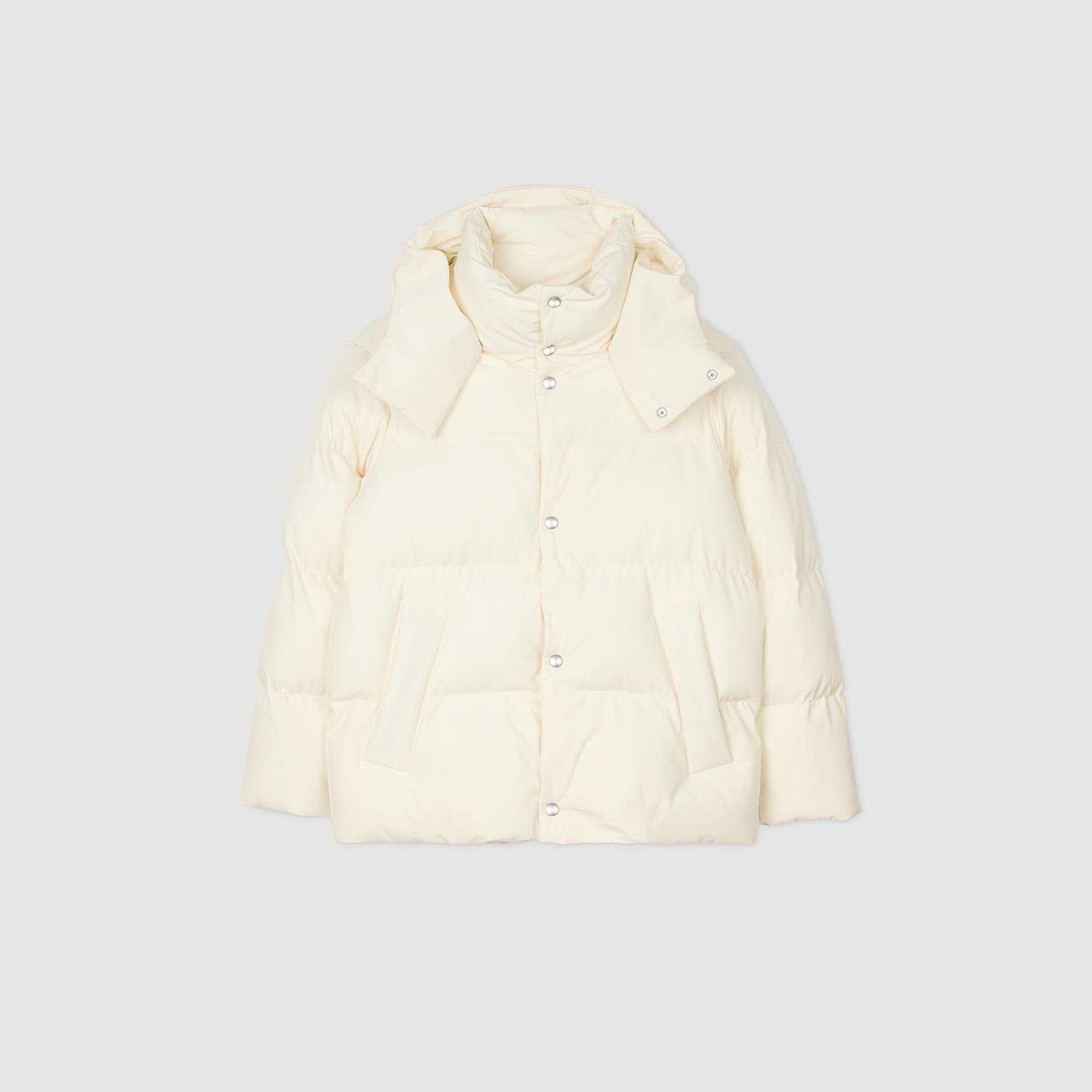 SANDRO Quilted Puffer Jacket in Cream | endource