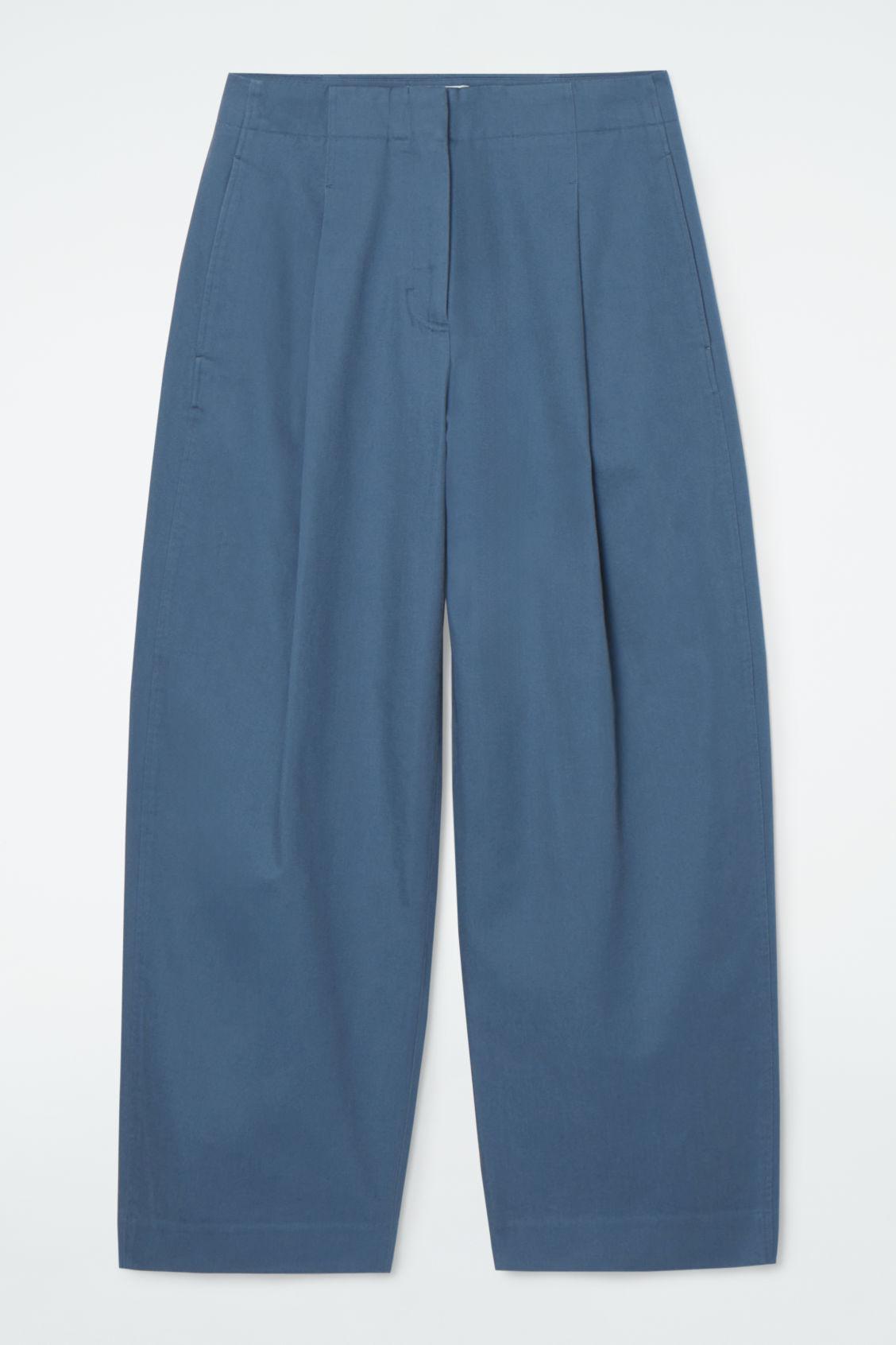 COS Pleated Barrel-Leg Chinos in BLUE | endource