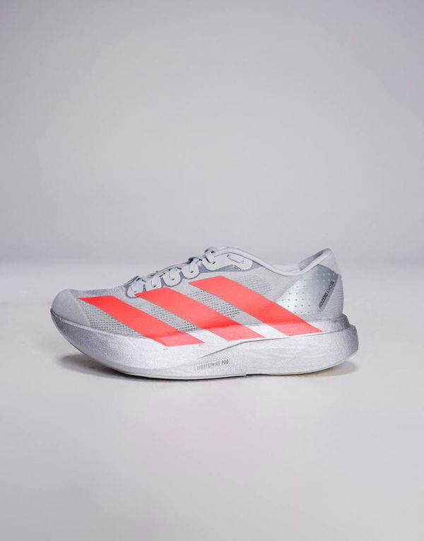ADIDAS Running Adizero EVO SL In Silver And Neon Red | endource