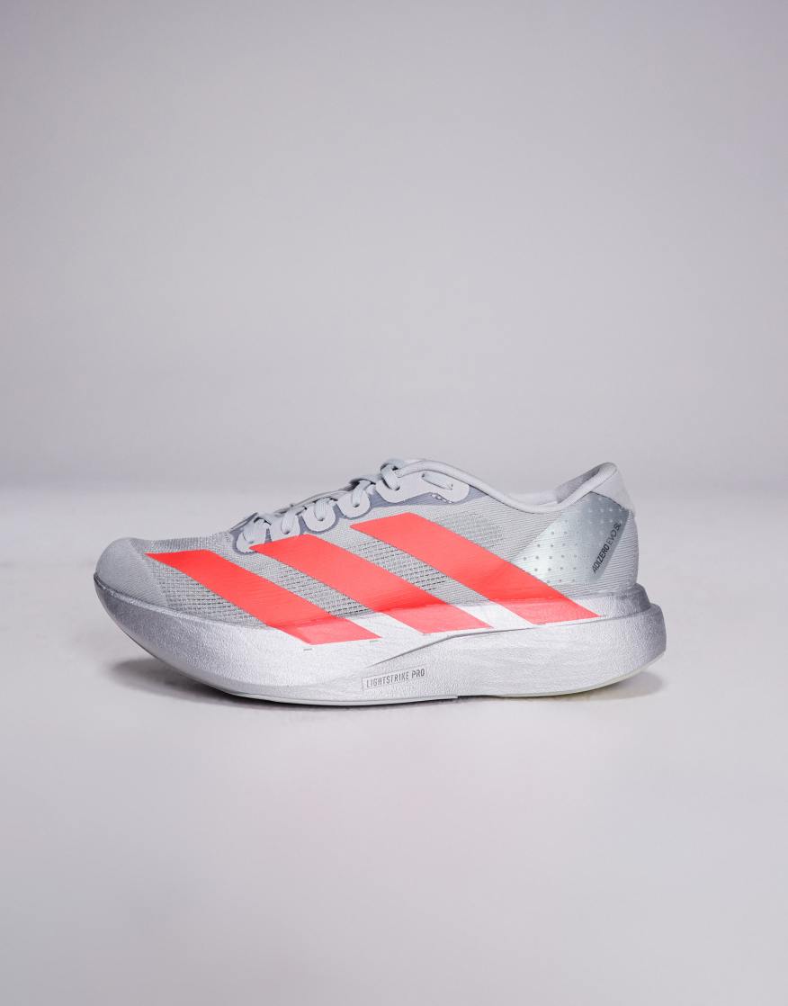 ADIDAS Running Adizero EVO SL In Silver And Neon Red | endource