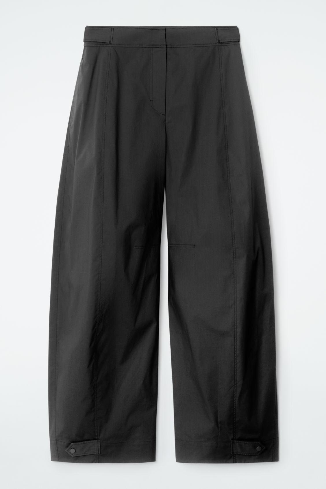 COS Barrel-Leg Utility Trousers in BLACK | endource