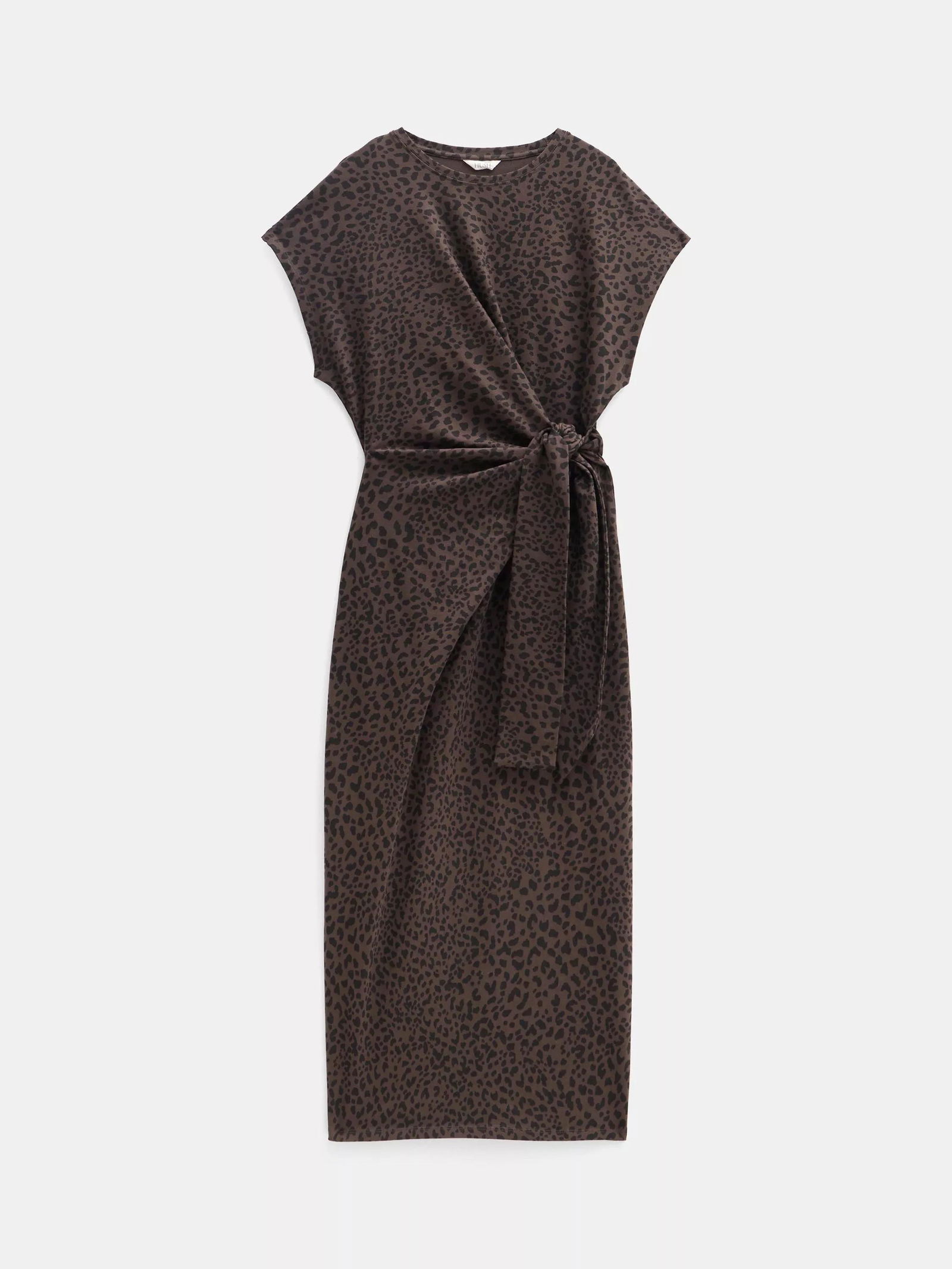 HUSH Trinny Animal Print Jersey Midi Dress in Brown | endource