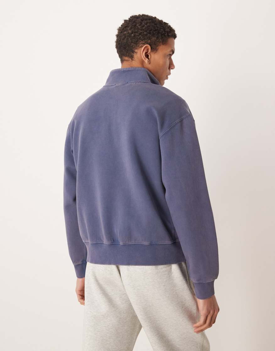 ABERCROMBIE + FITCH Abercrombie & Fitch YPB 3/4 Zip Sweatshirt In Dark ...