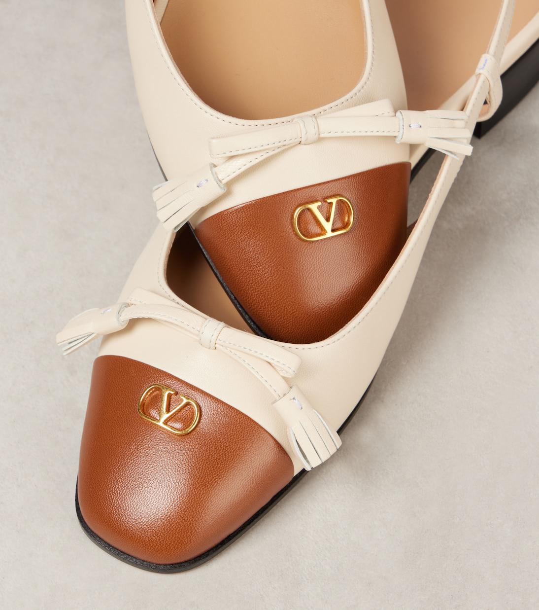 VALENTINO GARAVANI Valet Du Roi Leather Ballet Flats | endource