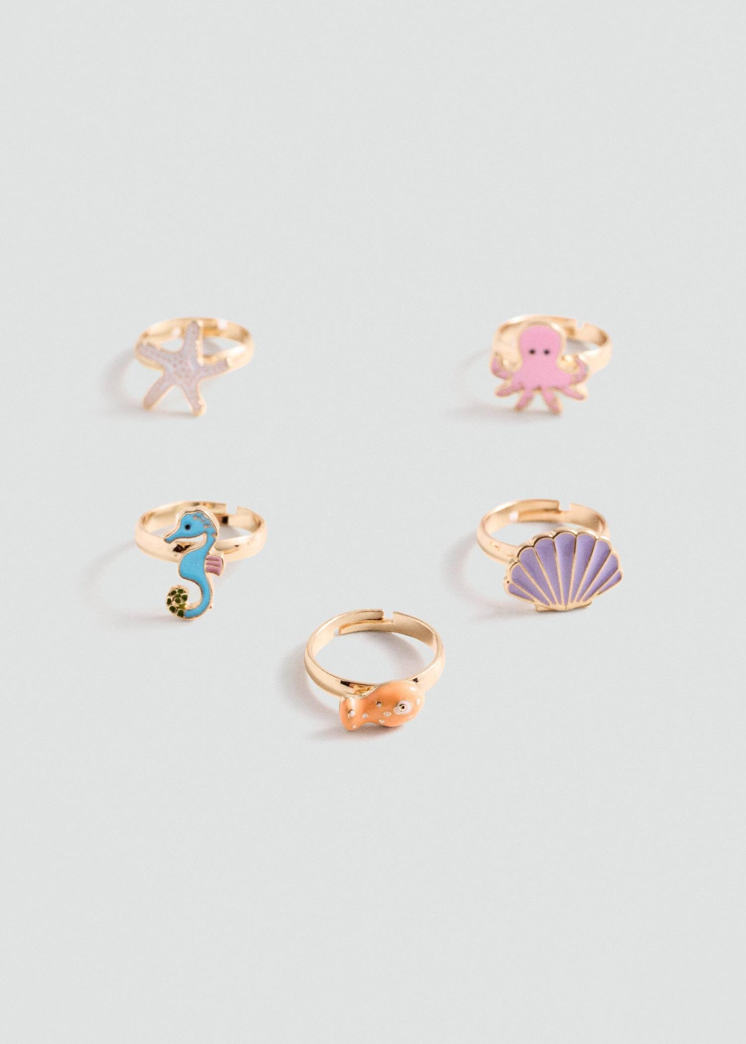 MANGO Pack Of 5 Combined Rings in Silver | endource