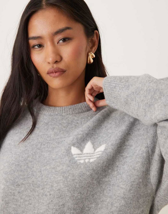 ADIDAS ORIGINALS Knitted Jumper In Grey | endource
