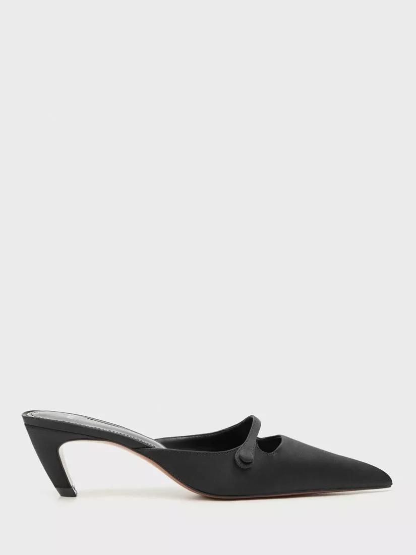 MANGO Novel Kitten Heel Mule Court Shoes | endource