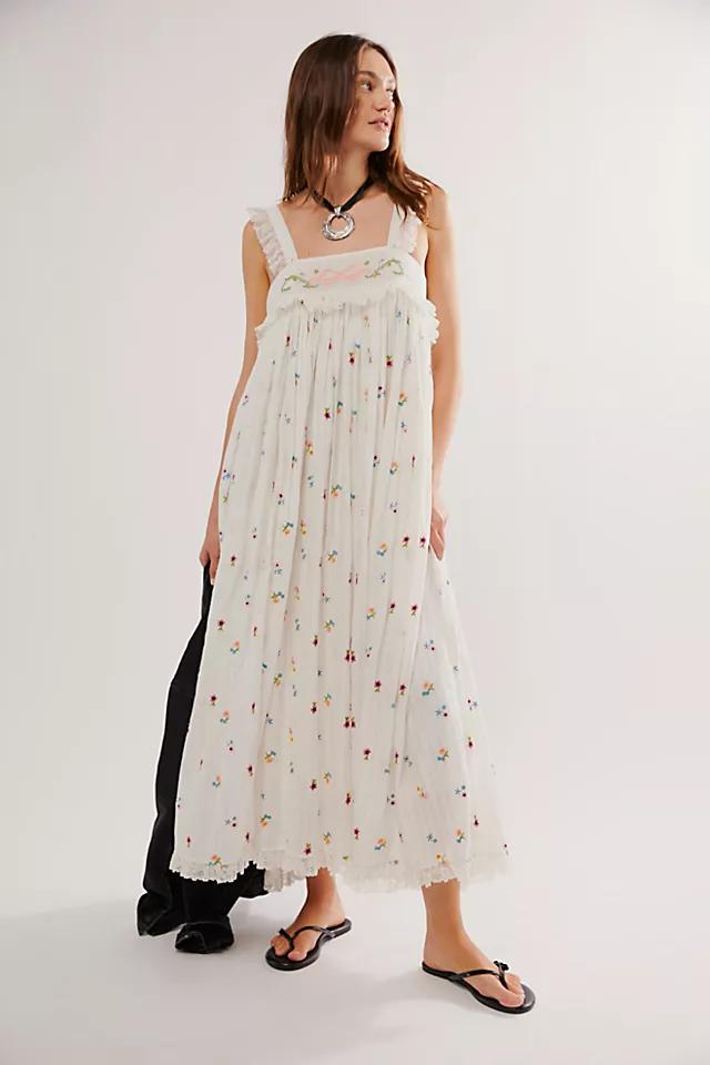 FREE PEOPLE Starlight Babydoll Maxi Dress in Marshmallow | Endource