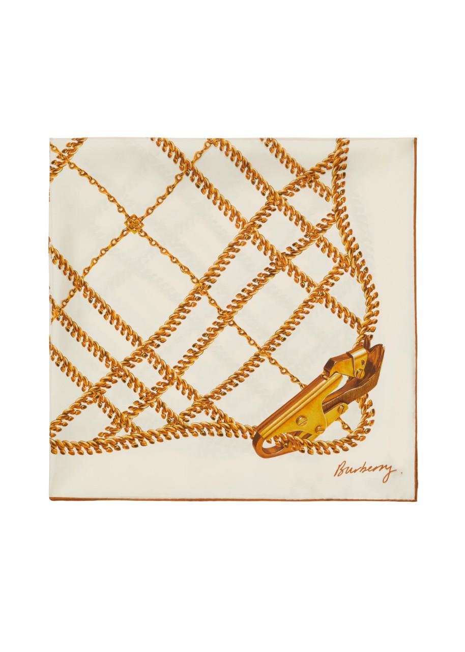 BURBERRY Chain Check Silk Scarf | endource