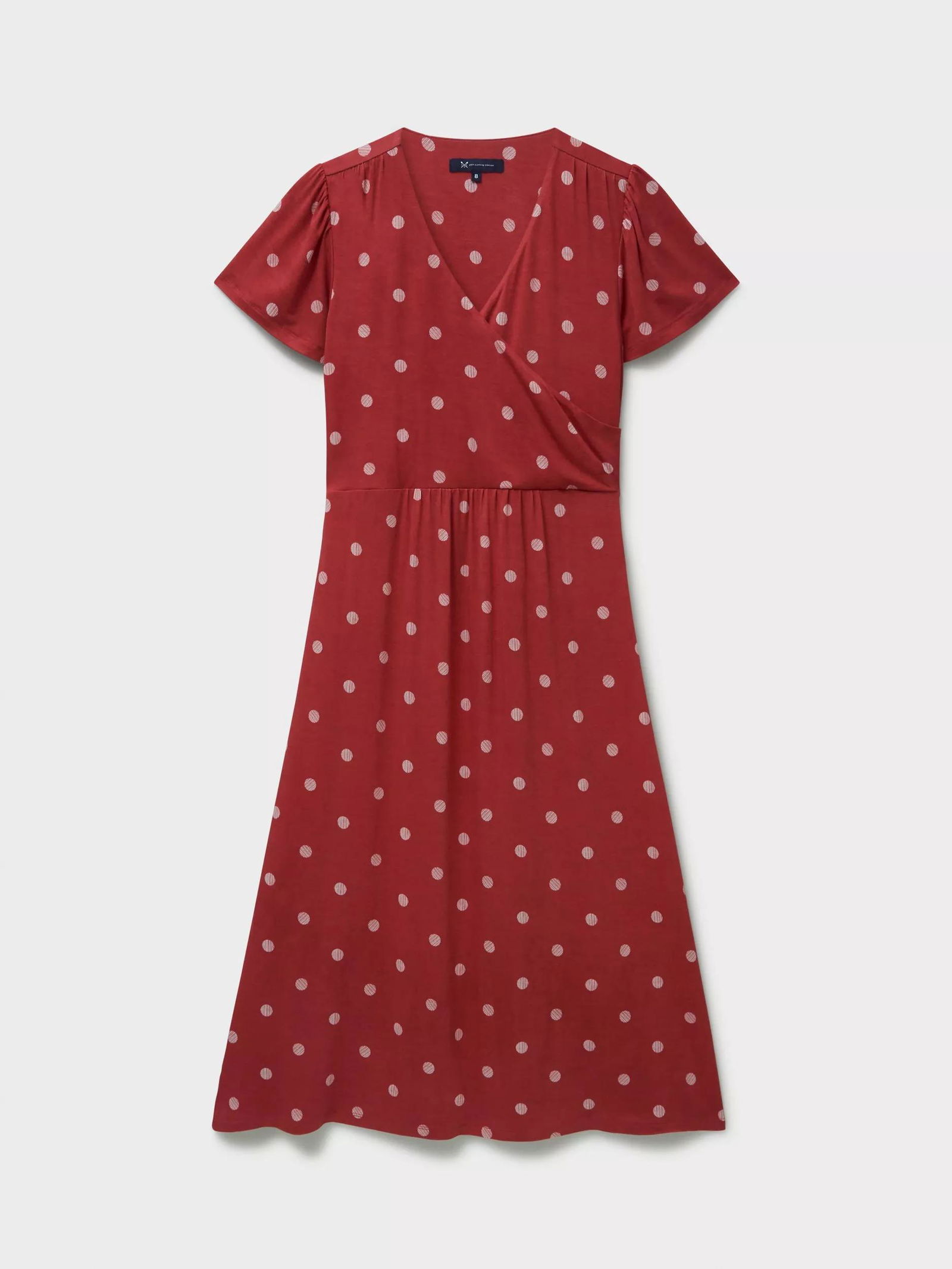 CREW CLOTHING Edith Polka Dot Wrap Jersey Dress in Red | endource