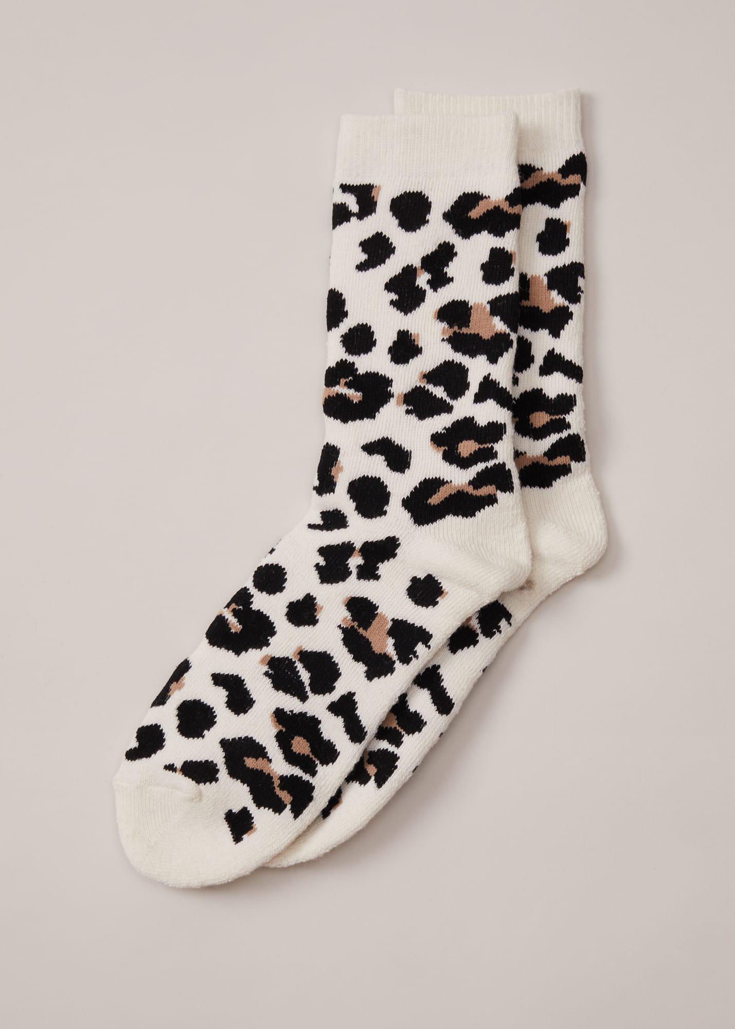 PHASE EIGHT Leopard Print Ankle Socks in Multi-Coloured | endource