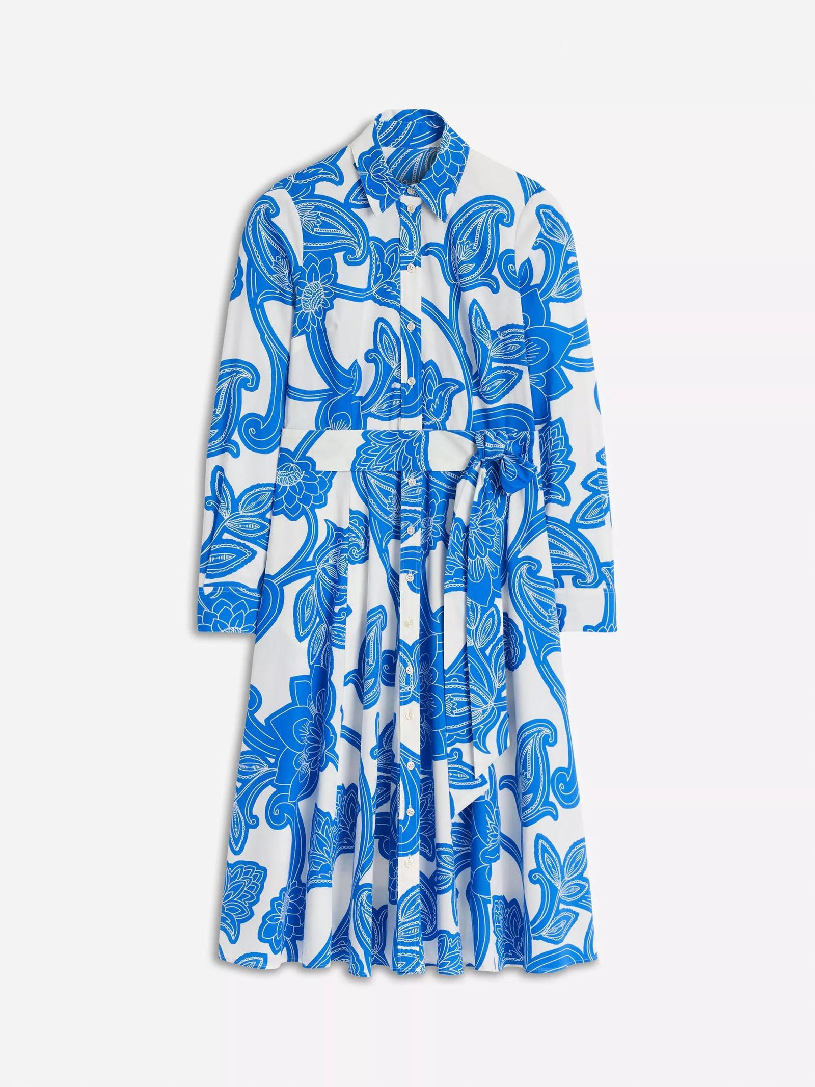 BODEN Amy Floral Midi Shirt Dress in Blue/Multi | endource