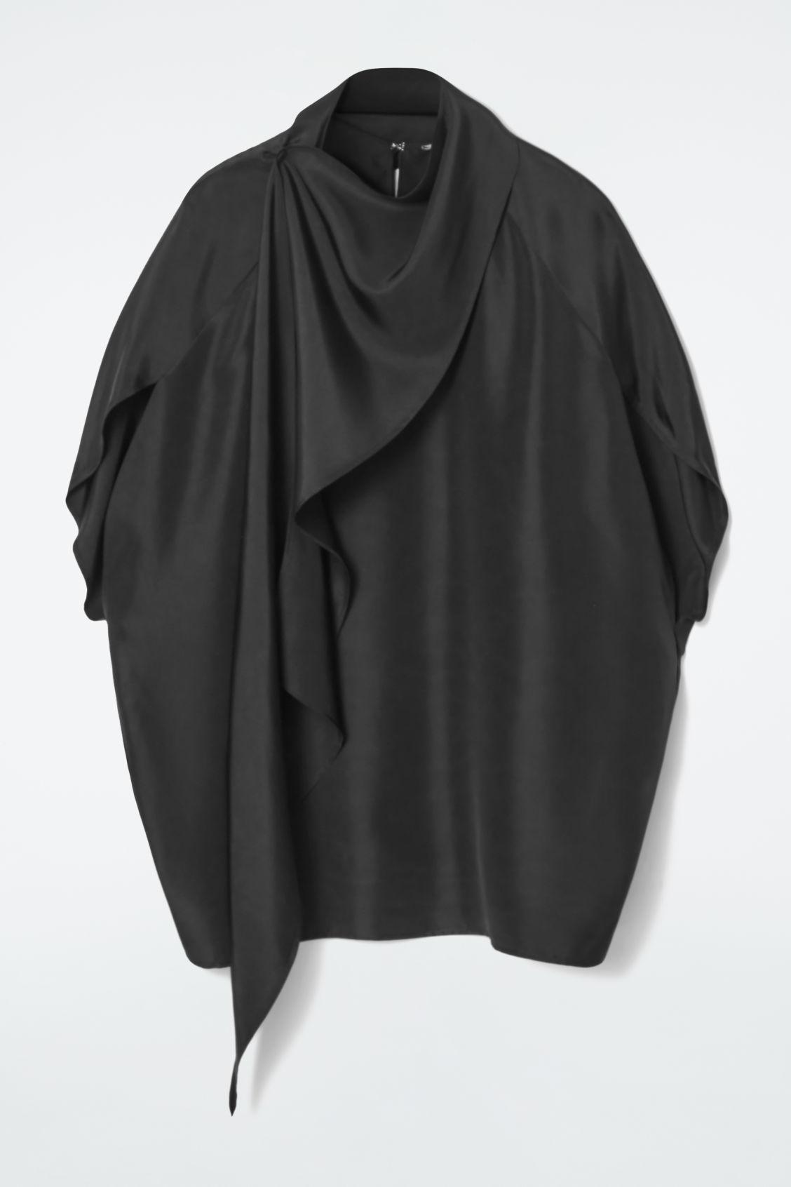COS The Silk Scarf Blouse in CARBON | endource