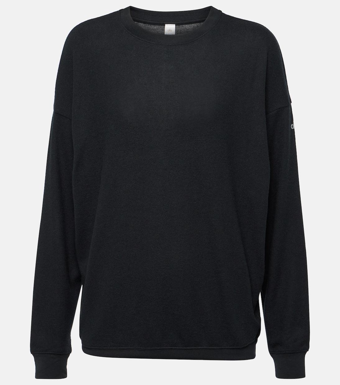 ALO YOGA Soho Sweater in Black | endource ALO YOGA Soho Sweater in Black | endource
