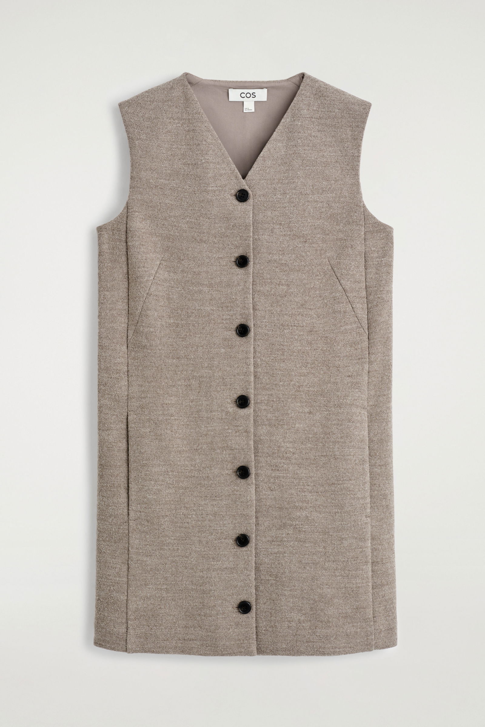 COS Merino Wool Buttoned Shift Mini Dress | endource