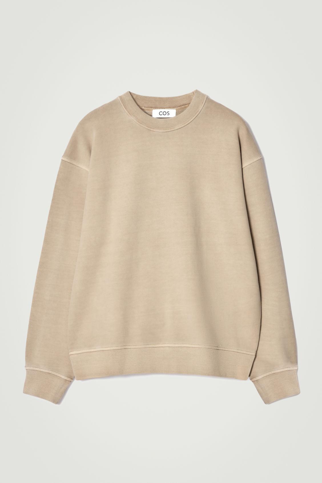 COS Relaxed Washed-Cotton Sweatshirt in BEIGE | endource