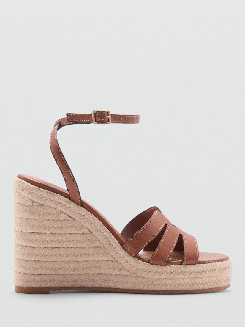 MANGO Aurora Espadrille Wedge Sandals in Tan | Endource
