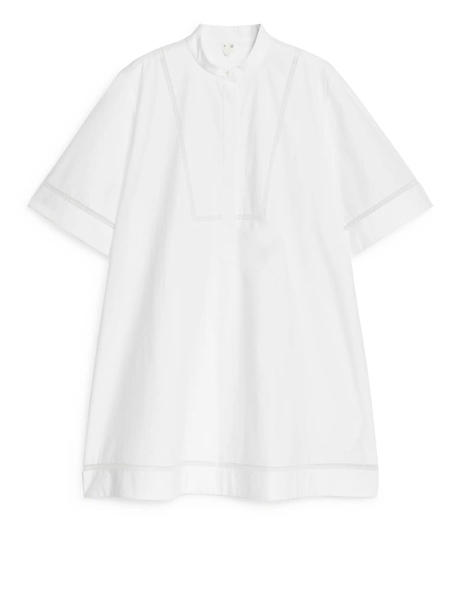 ARKET Short-Sleeve Cotton Tunic in White | endource