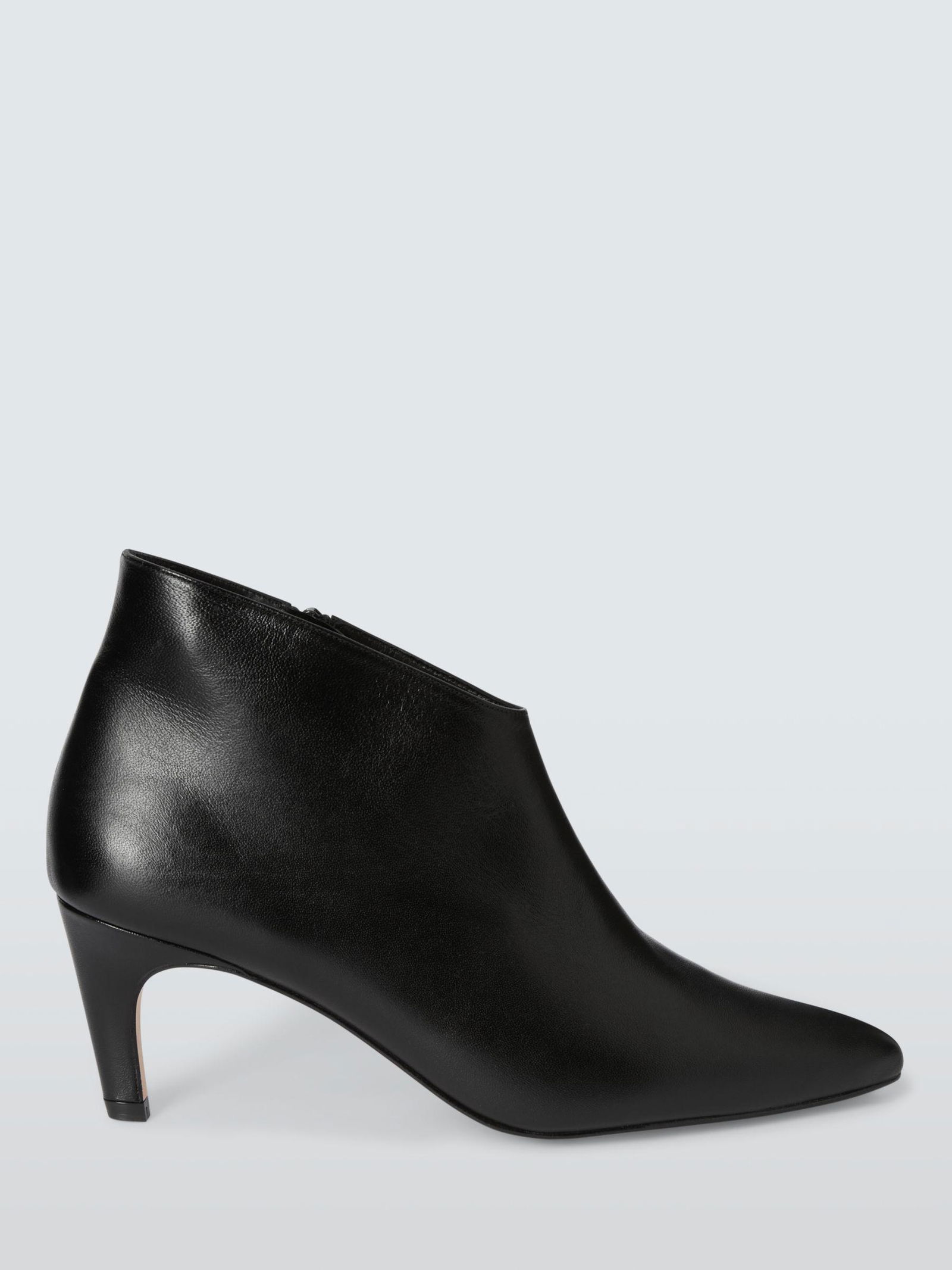 JOHN LEWIS Willow Leather Kick Heel Pointed Shoe Boots in Black | endource