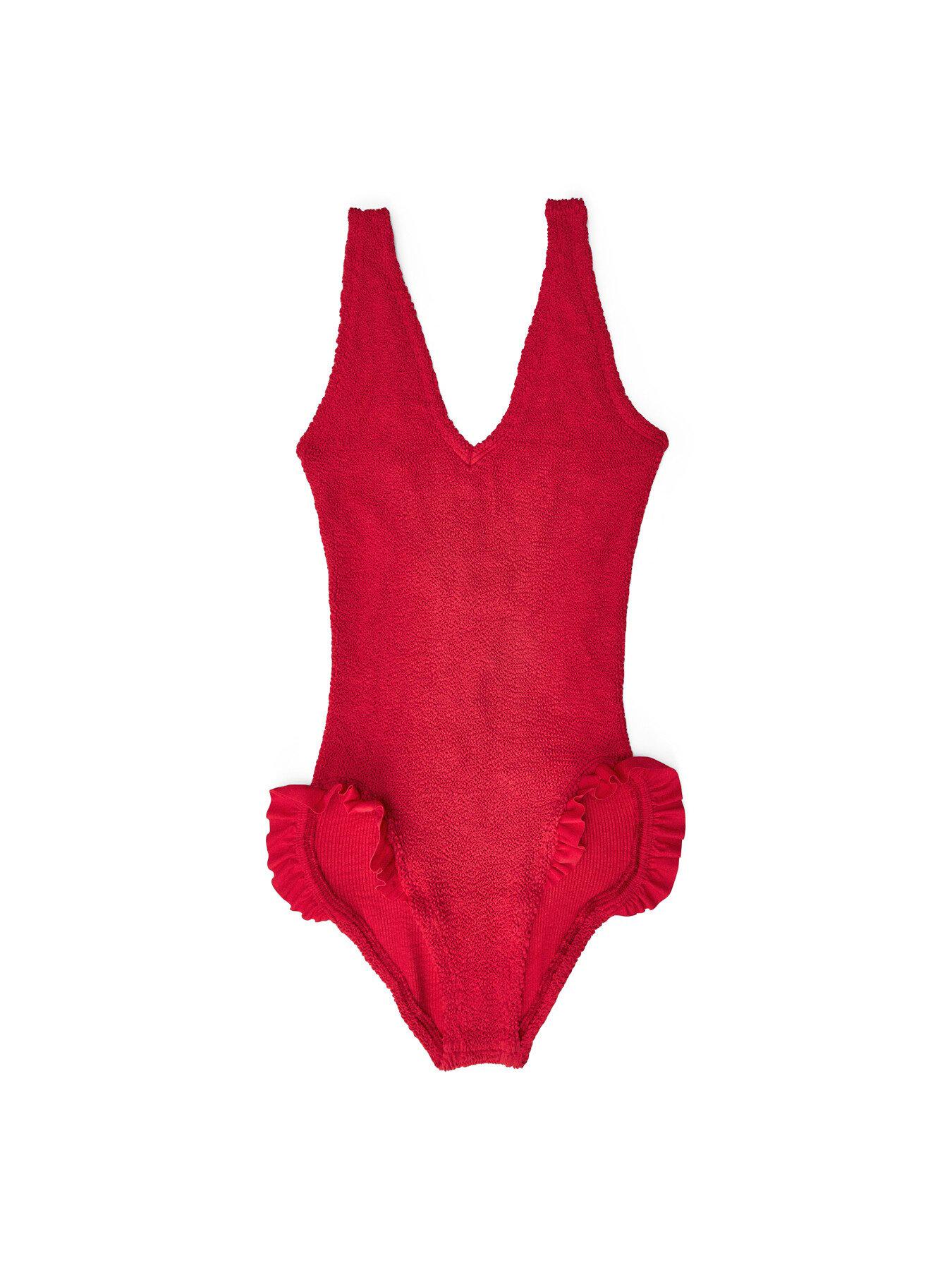 HUNZA G Lisa Swim Swimsuit in RED | endource