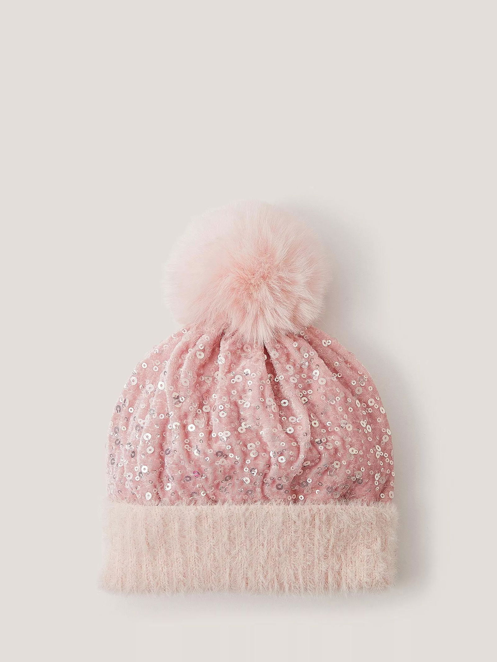 Monsoon Kids' Sequin Beanie Hat, Pink | endource