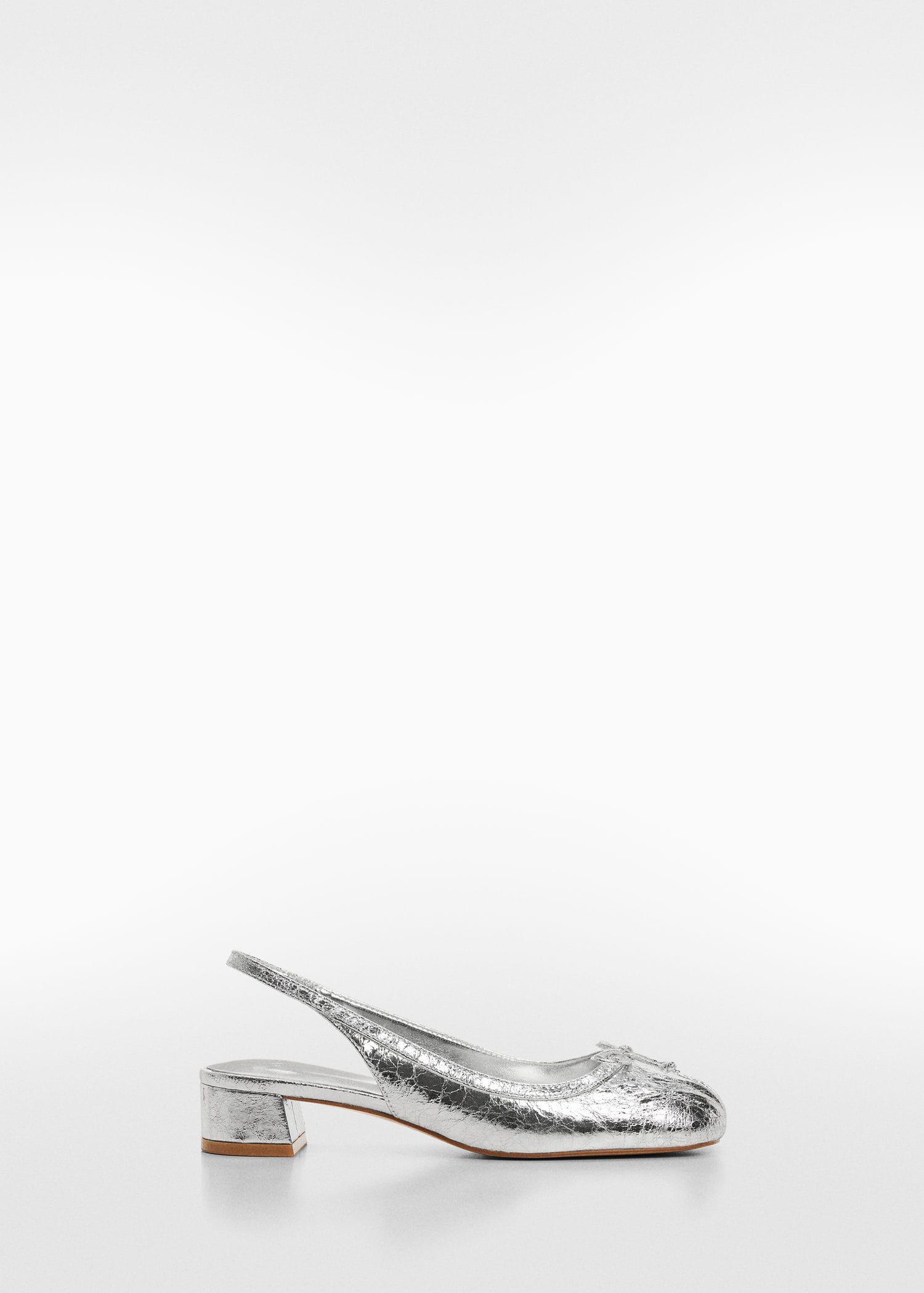 MANGO Sling Back Ballerina in Silver | Endource