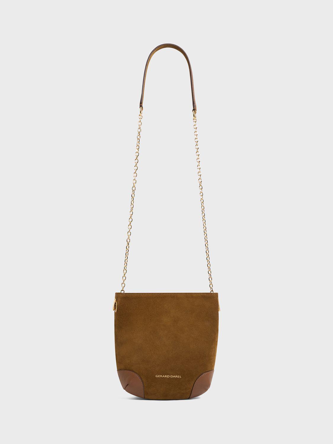 Gerard Darel Mini Charlotte Suede Shoulder Bag in Amber | endource