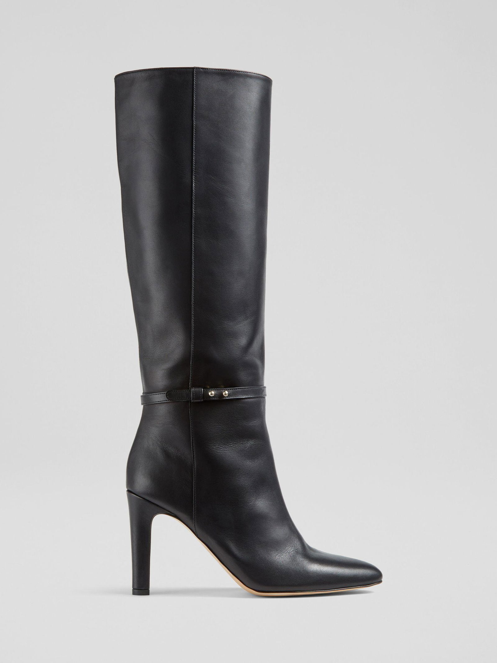 L.K. BENNETT Caterina Knee High Leather Stiletto Boots | endource