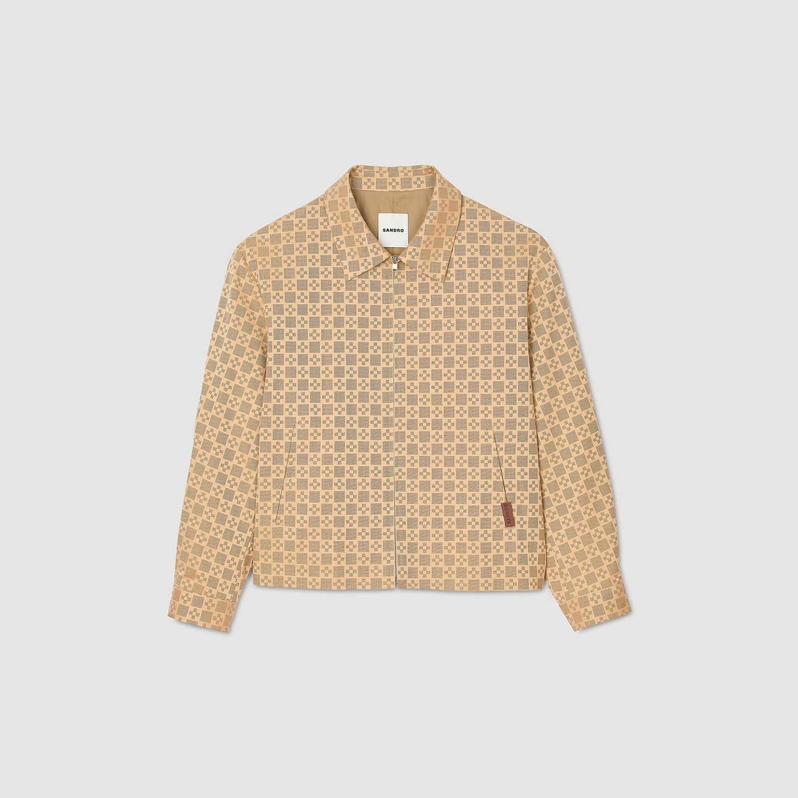 SANDRO Square Cross Zip-Up Jacket | endource