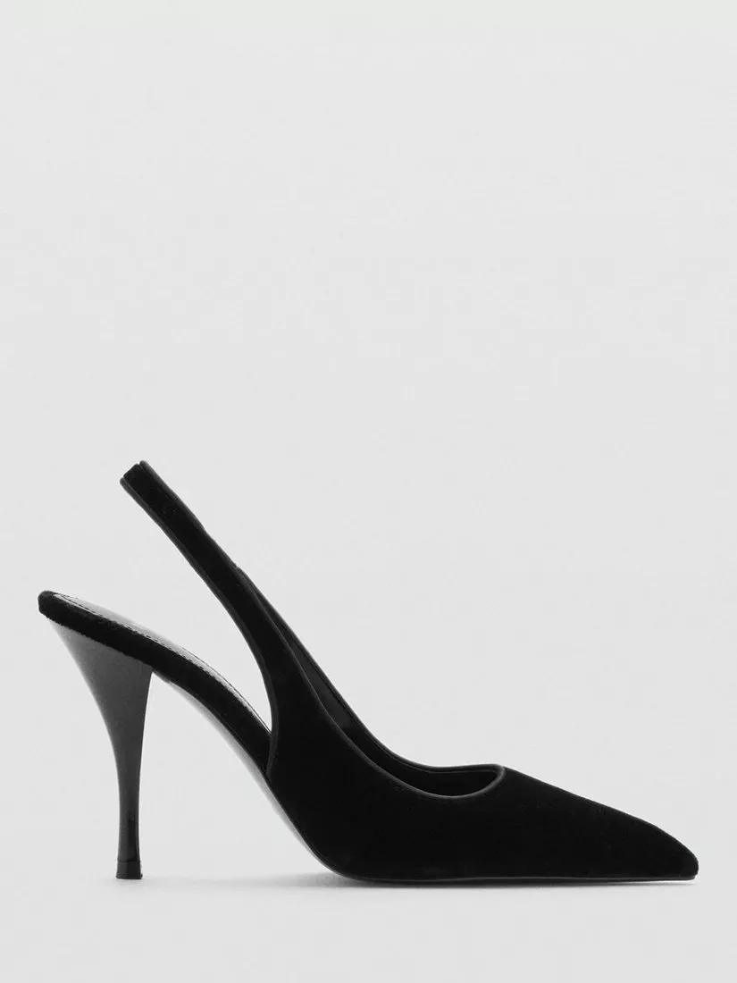 MANGO Choconut Velvet Shoes in Black | endource