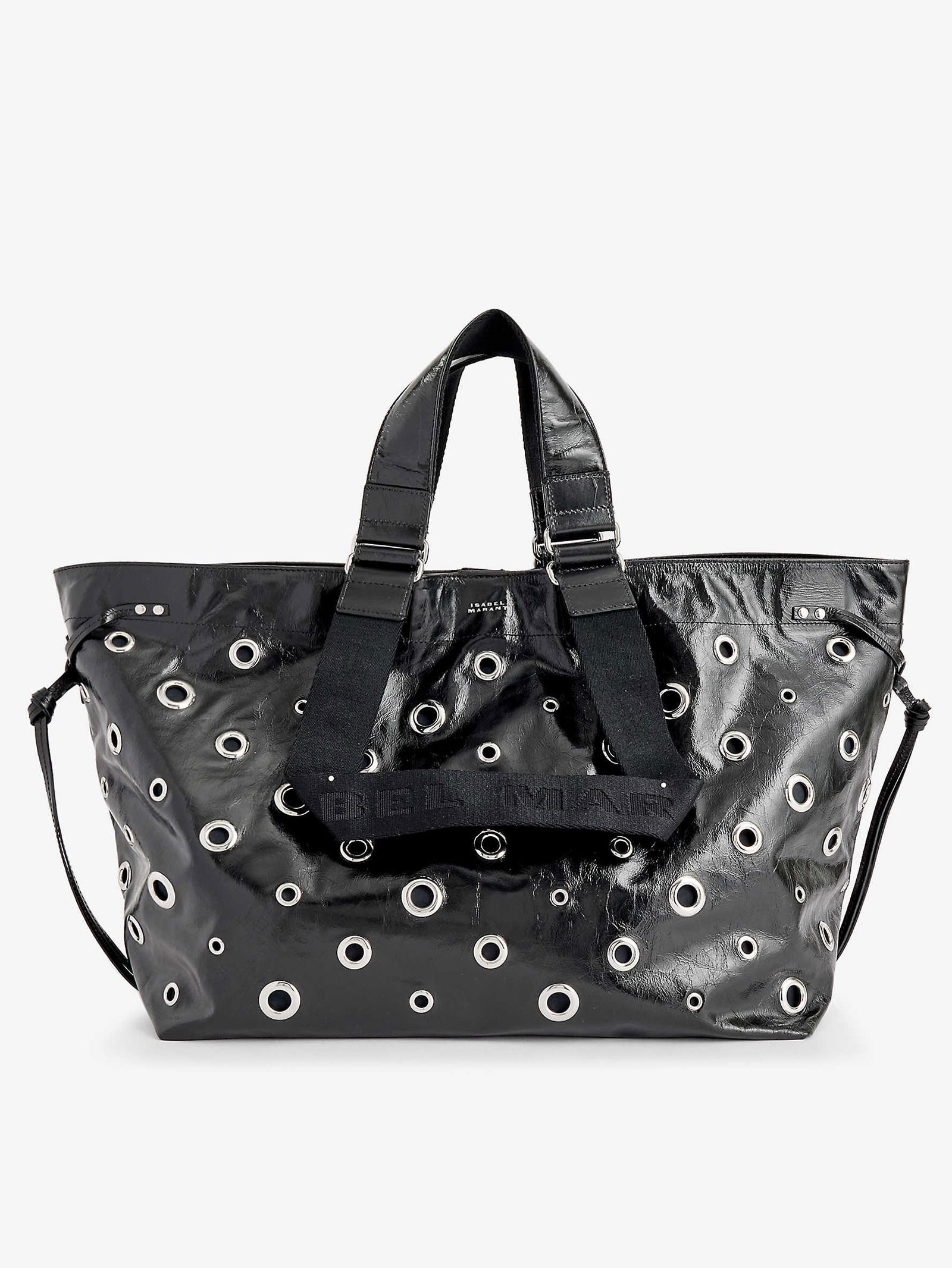 ISABEL MARANT Wardy Patent-Leather Tote Bag in BLACK | endource
