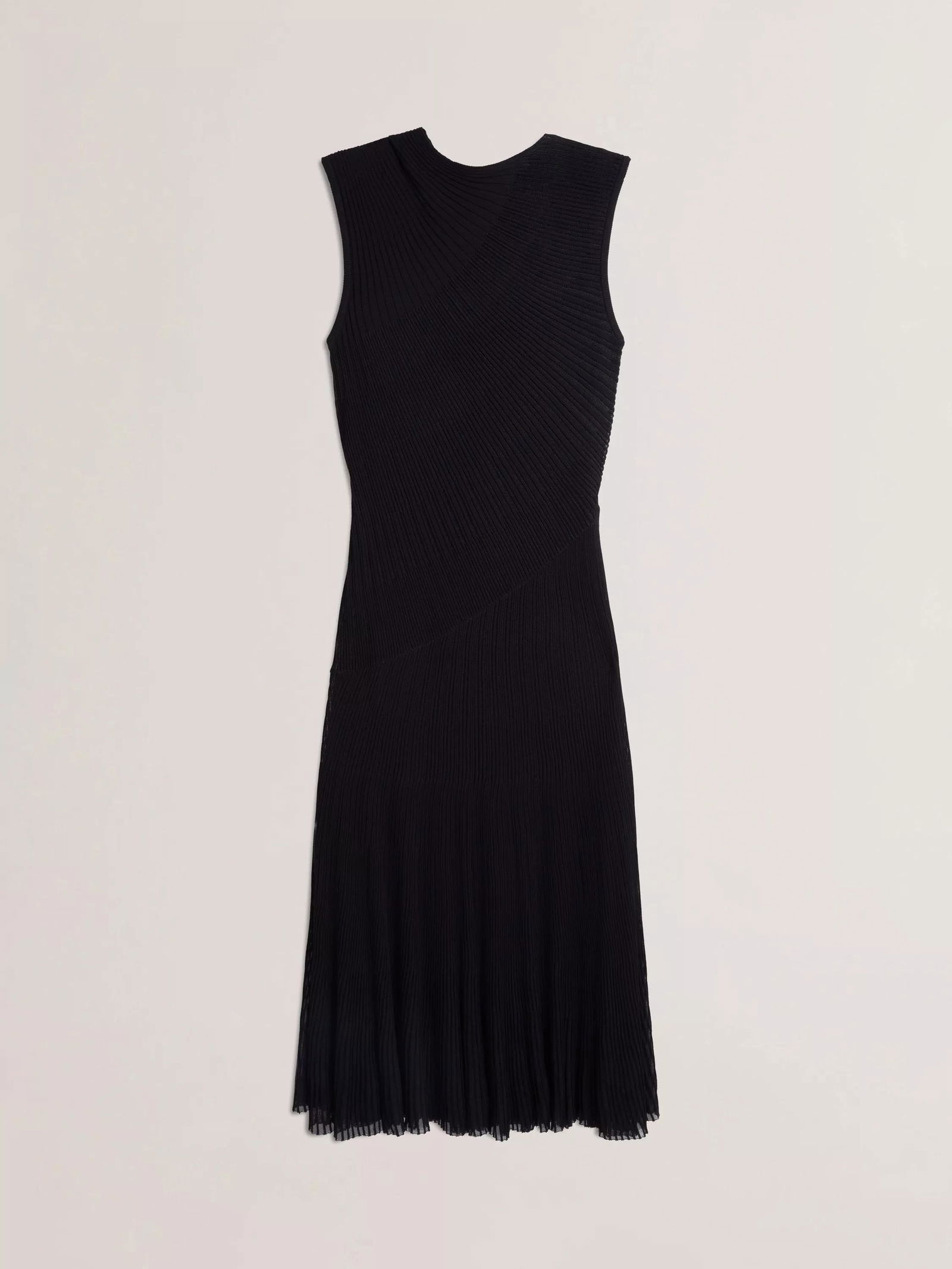 TED BAKER Engineered Sheer Midi Dress in Black | endource