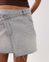 MANGO Teen Denim Asymmetric Mini Skirt In Gray | endource