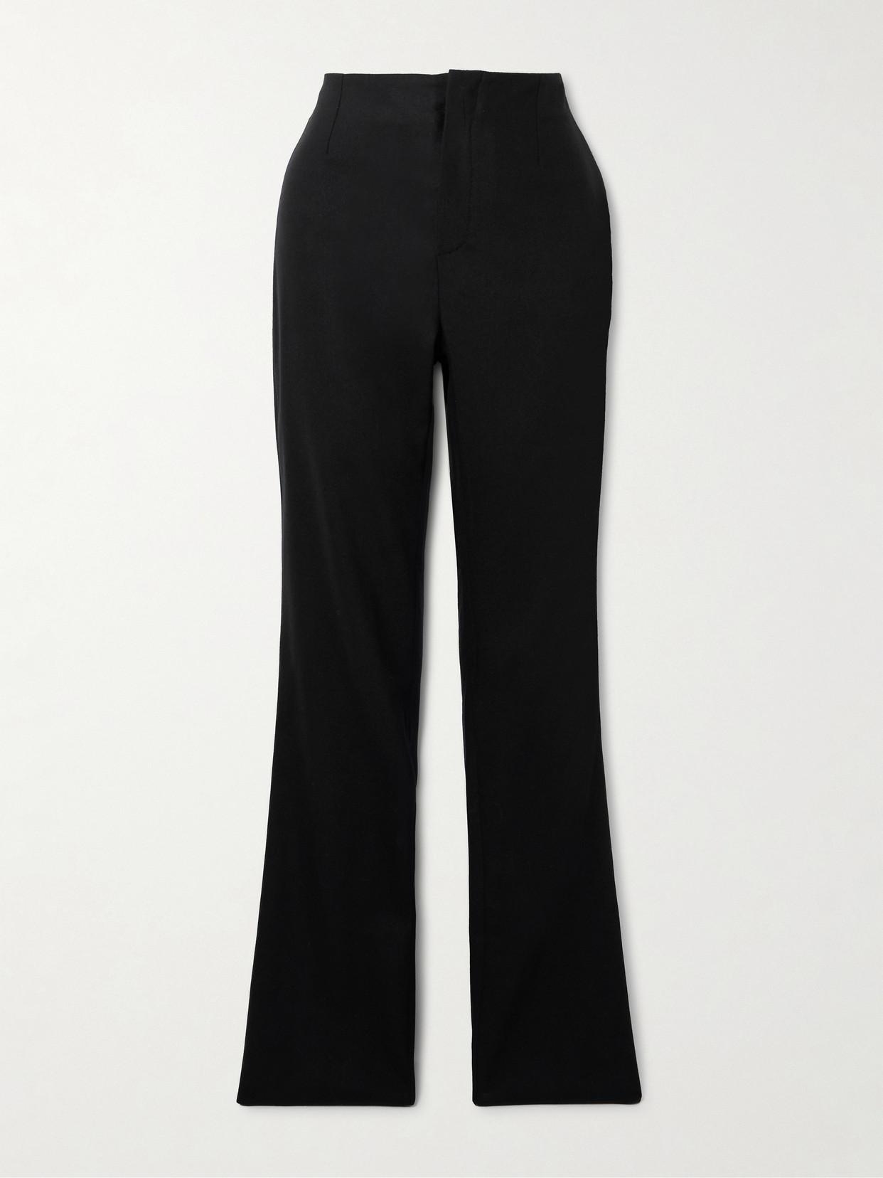 THE FRANKIE SHOP Morrison Pleated Wool Straight-Leg Pants in Black ...