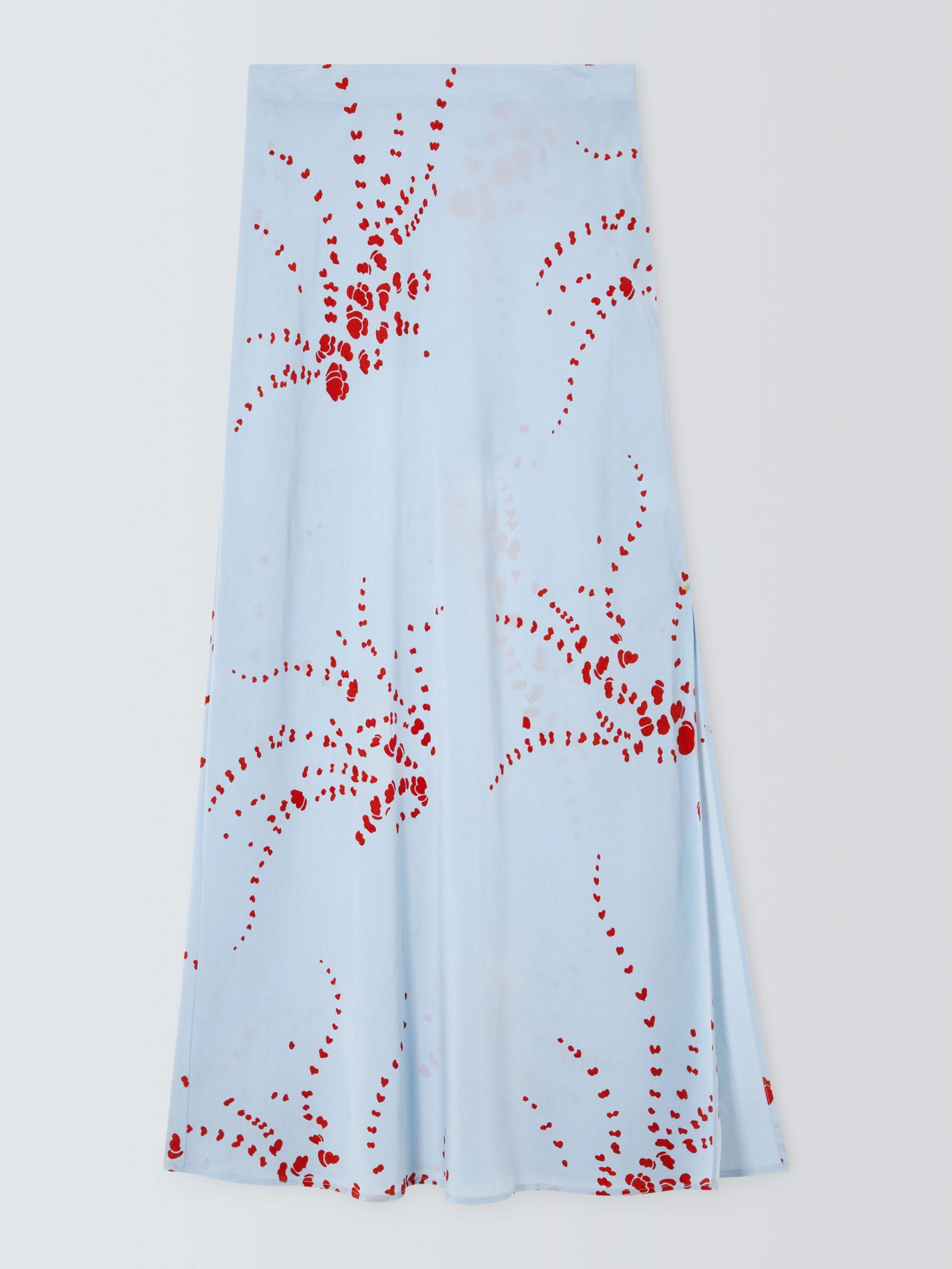 EQUIPMENT Viv Heart Print Silk Maxi Skirt in Heaven Blue | Endource