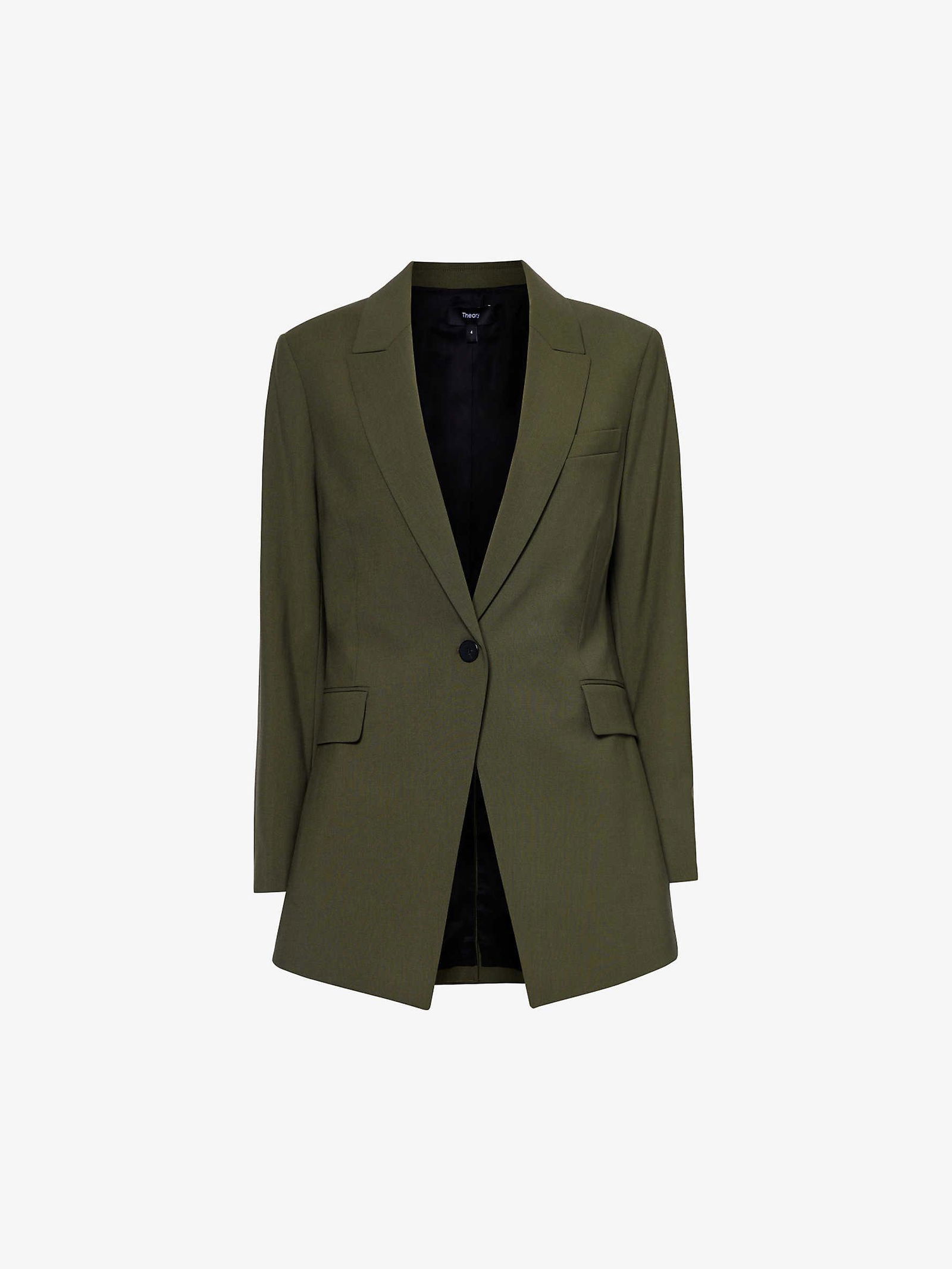 THEORY Trace Boxy-Fit Wool-Blend Blazer | endource