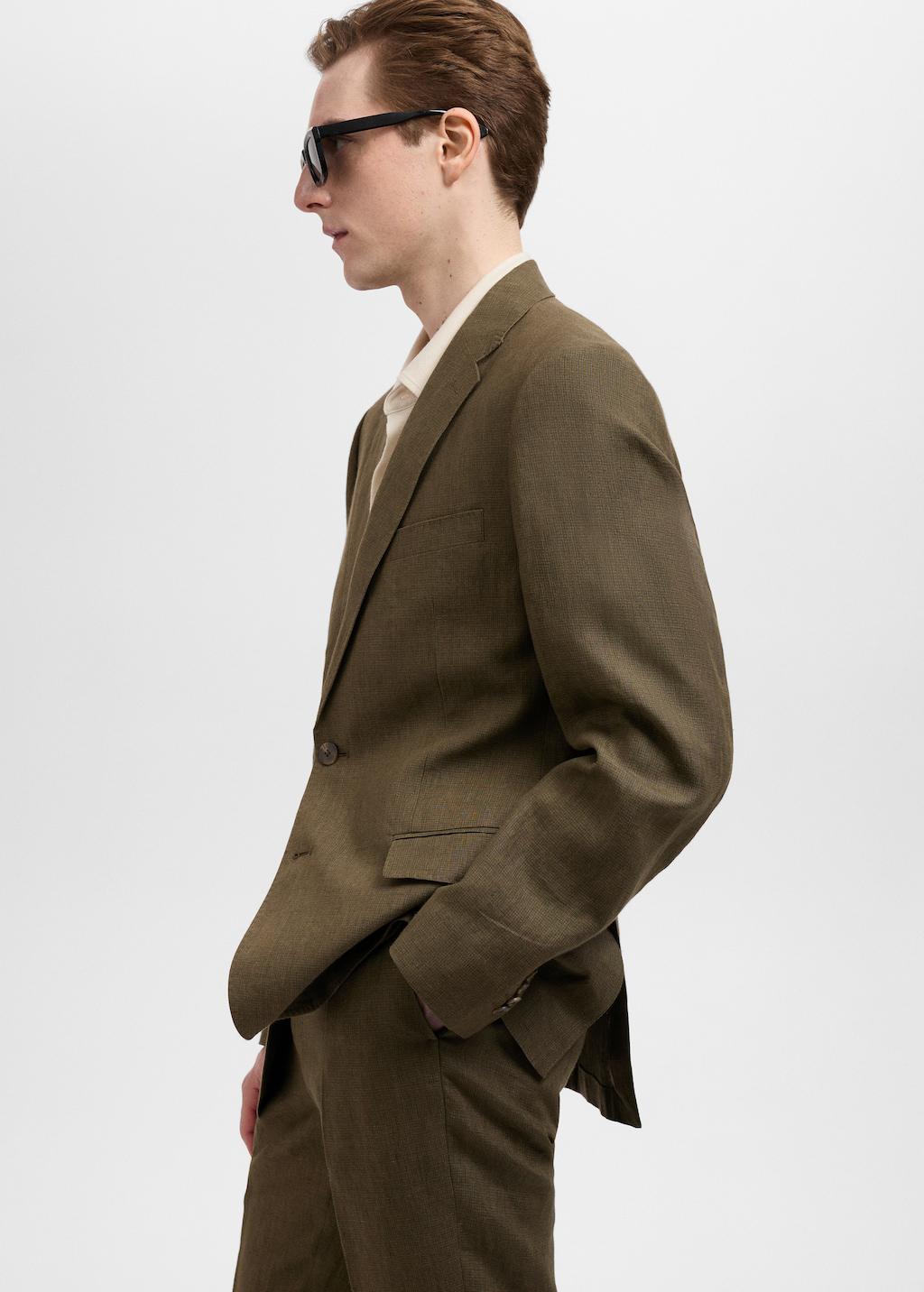 MANGO Amalfi 100% Linen Slim-fit Suit Jacket | endource