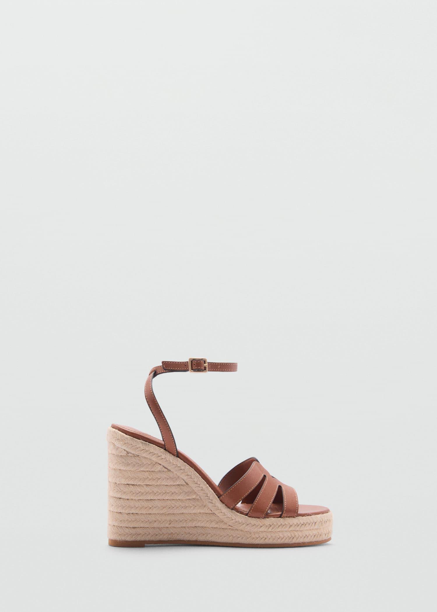 MANGO Wedge Strips Sandals in Leather | Endource