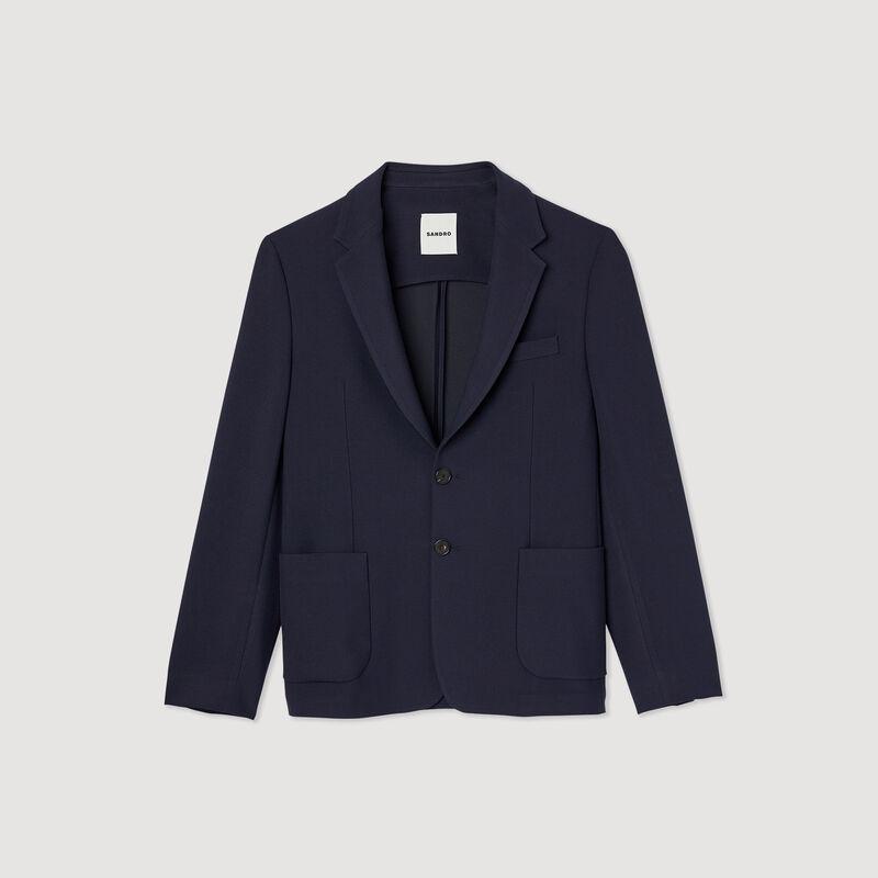 SANDRO Unstructured Suit Jacket in Navy Blue | Endource