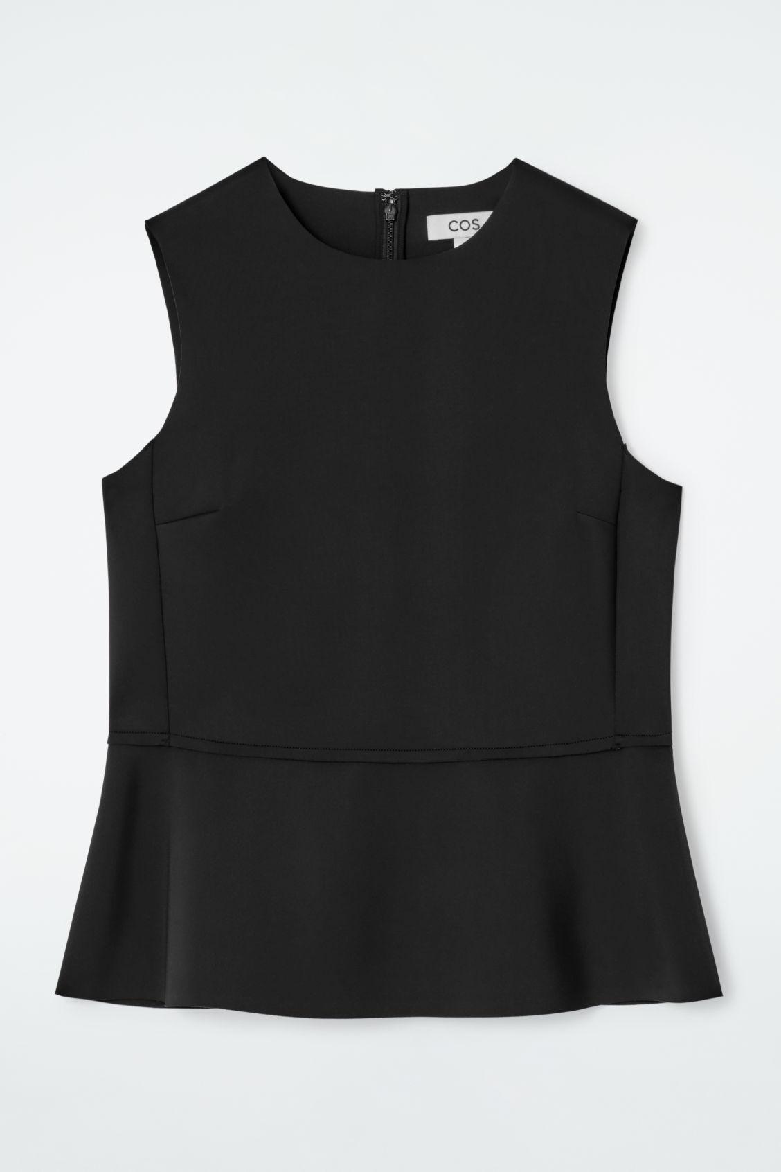 COS Peplum Scuba Tank Top in BLACK | endource