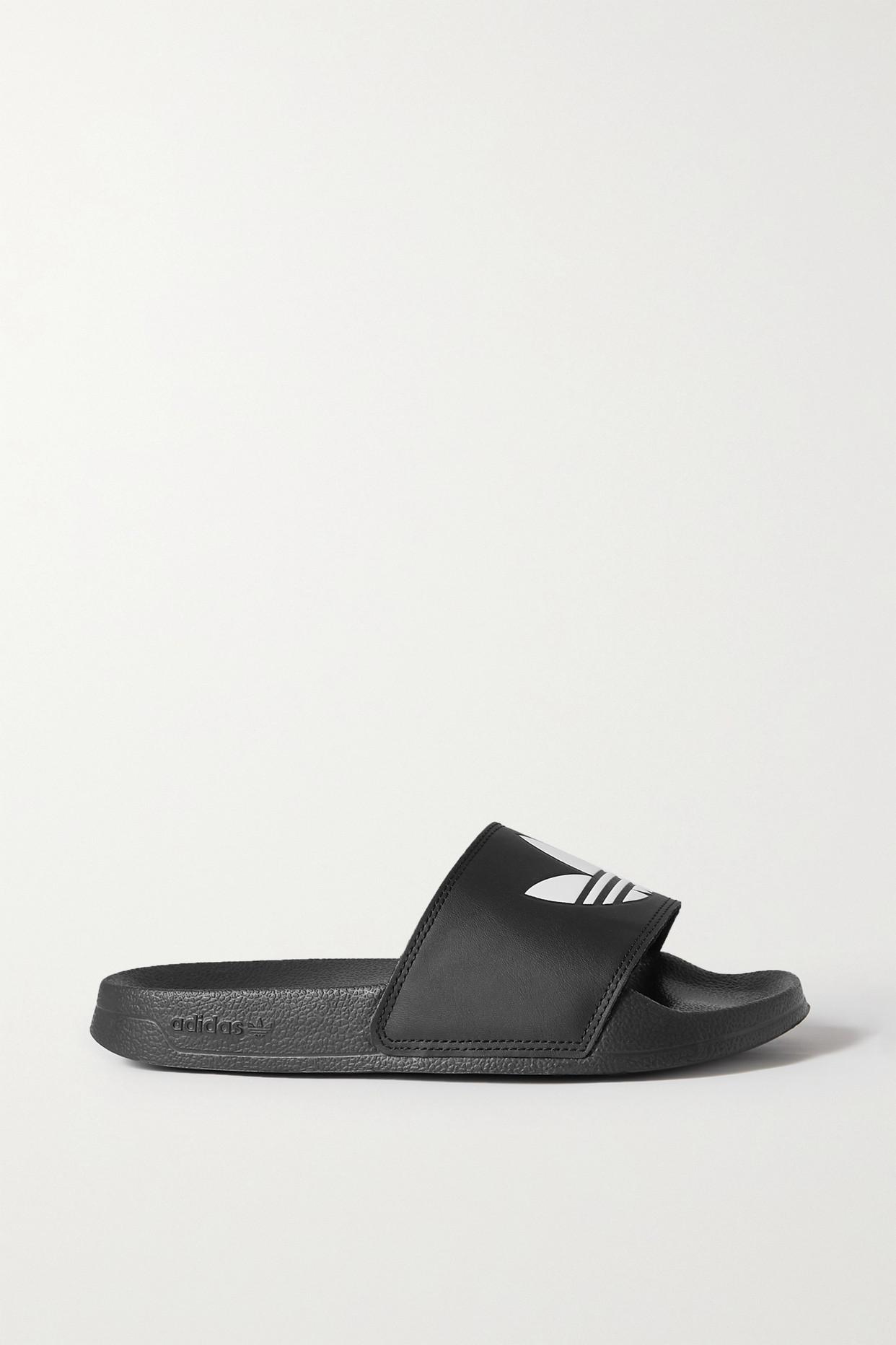 ADIDAS ORIGINALS Adilette Logo-Print Primeblue Slides in Black | Endource