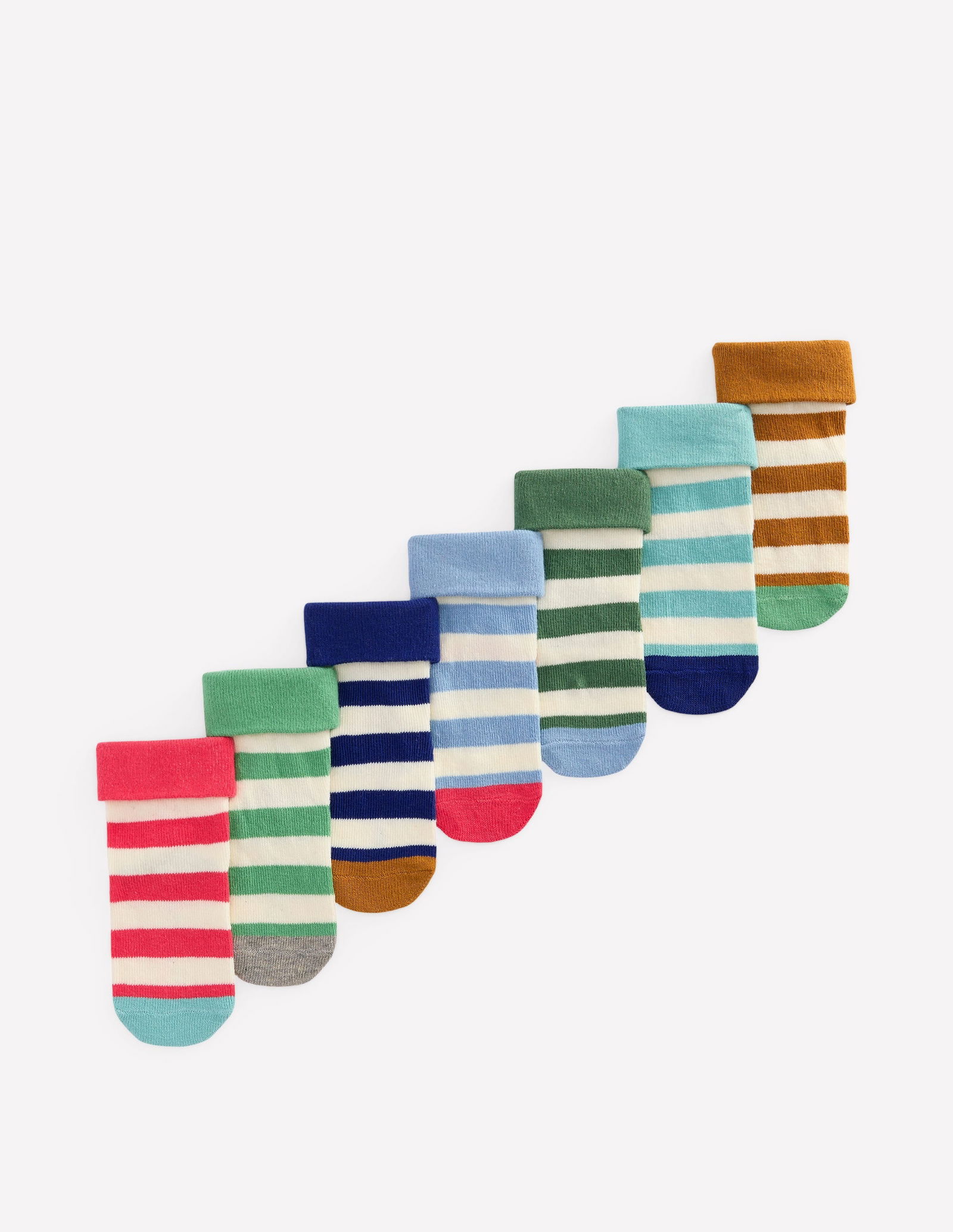BODEN 7-Pack Baby Socks-Stripes | endource