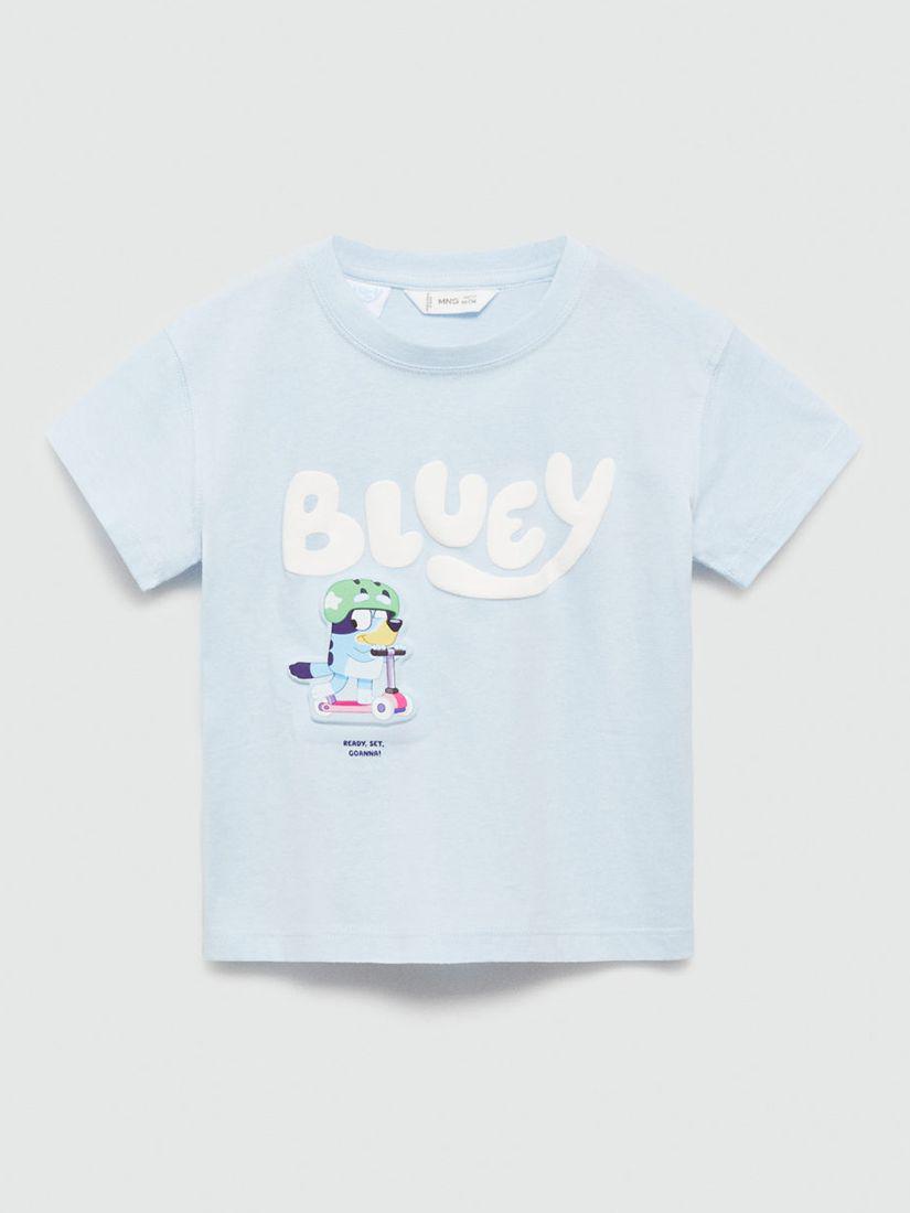 MANGO Bluey Cotton T-Shirt in Pastel Blue | Endource