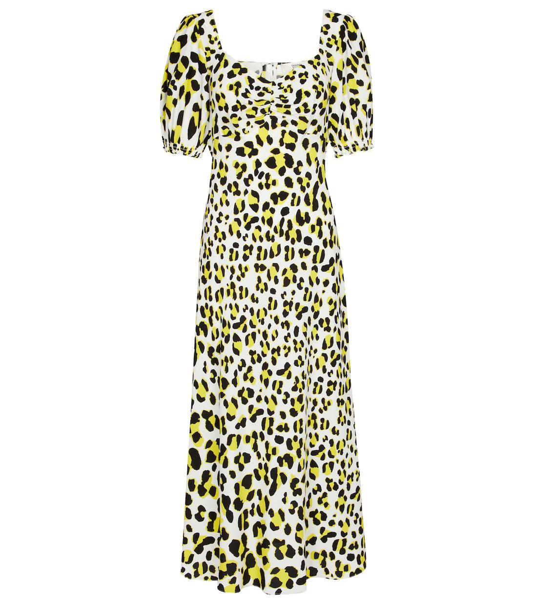 DIANE VON FURSTENBERG Jade Leopard-print Crêpe Midi Dress | endource