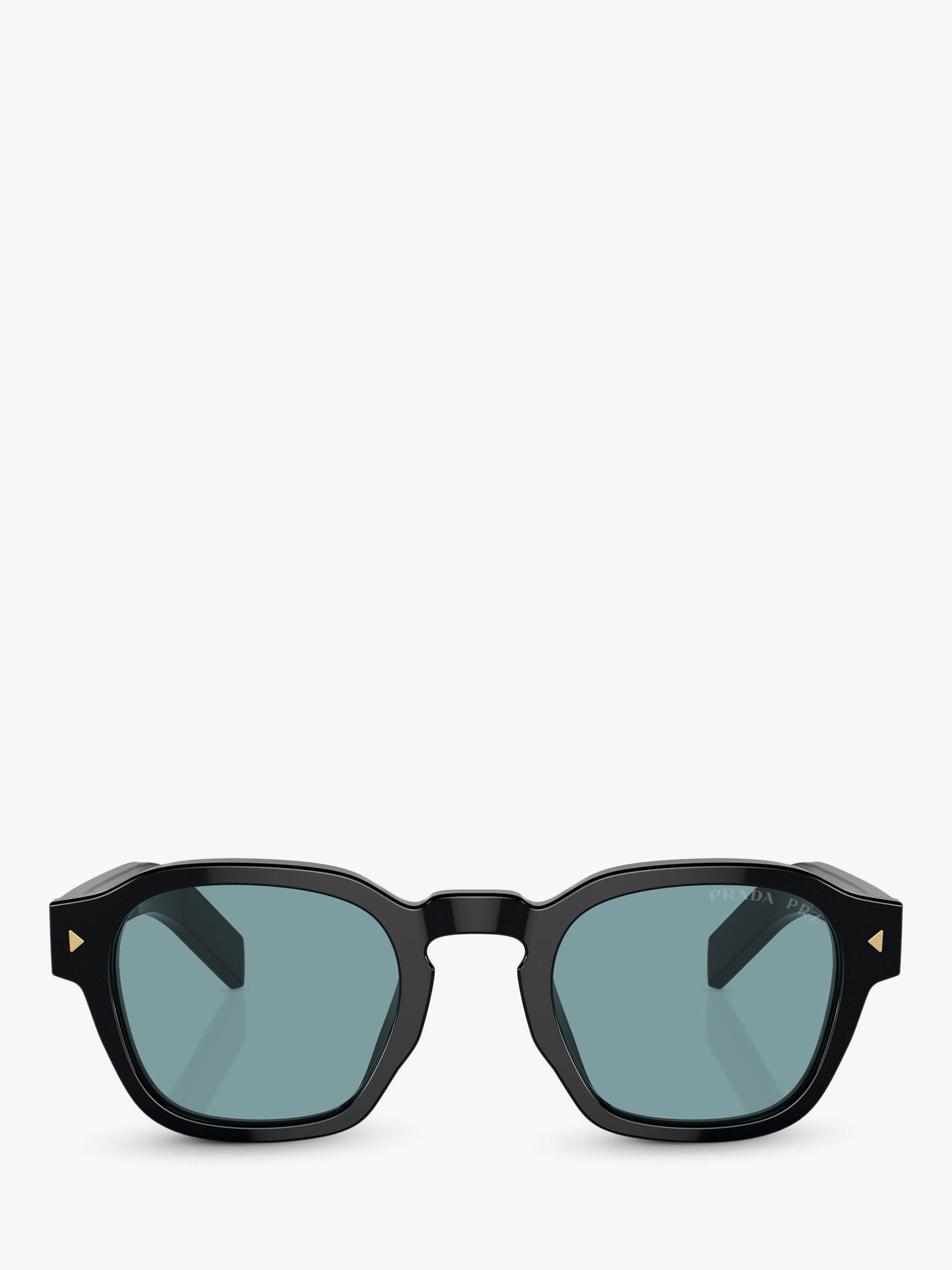 PRADA PR A16S Men's Rectangular Sunglasses in Black | Endource